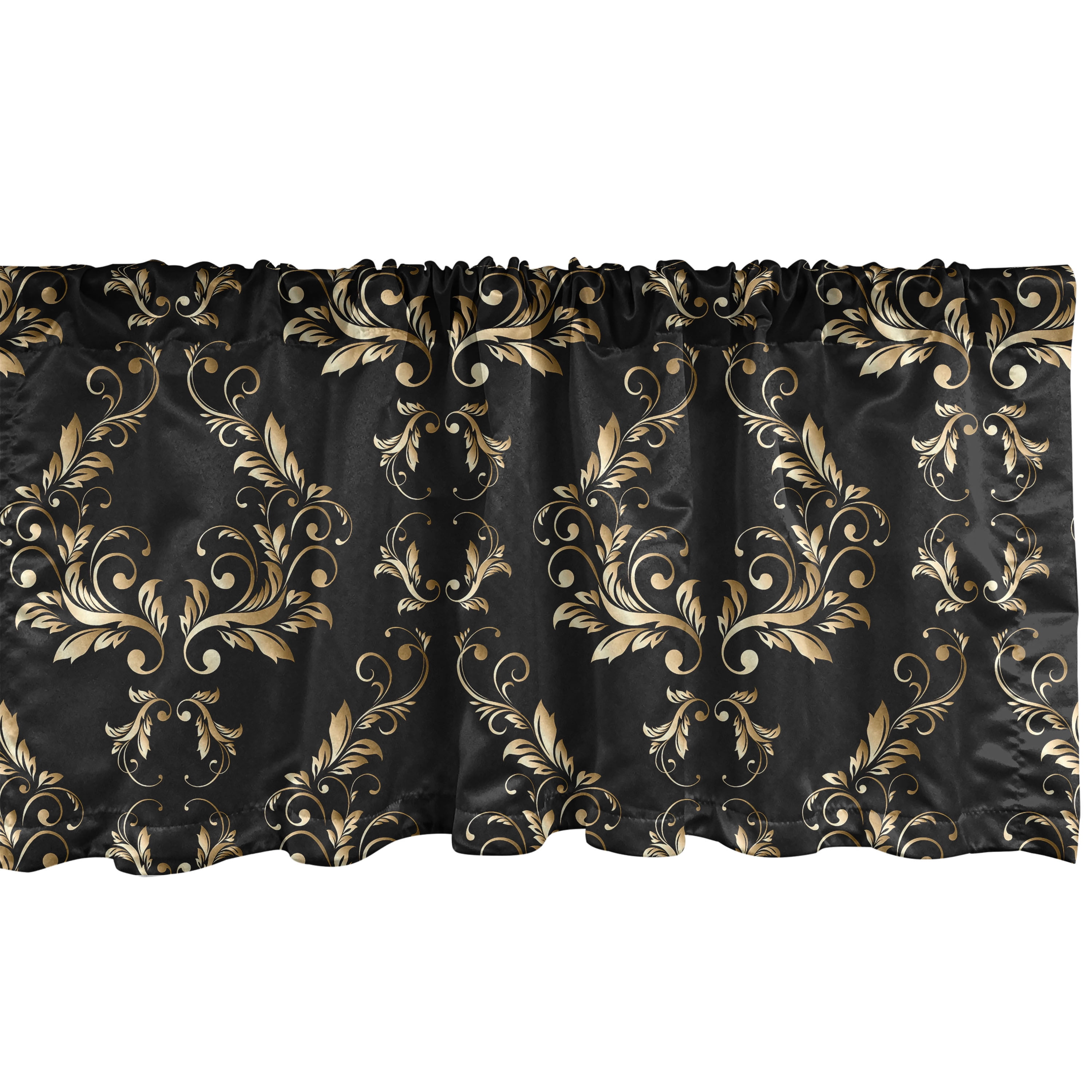 Royal Window Valance, Damask Print Oriental Vibes Floral Rococo Design ...