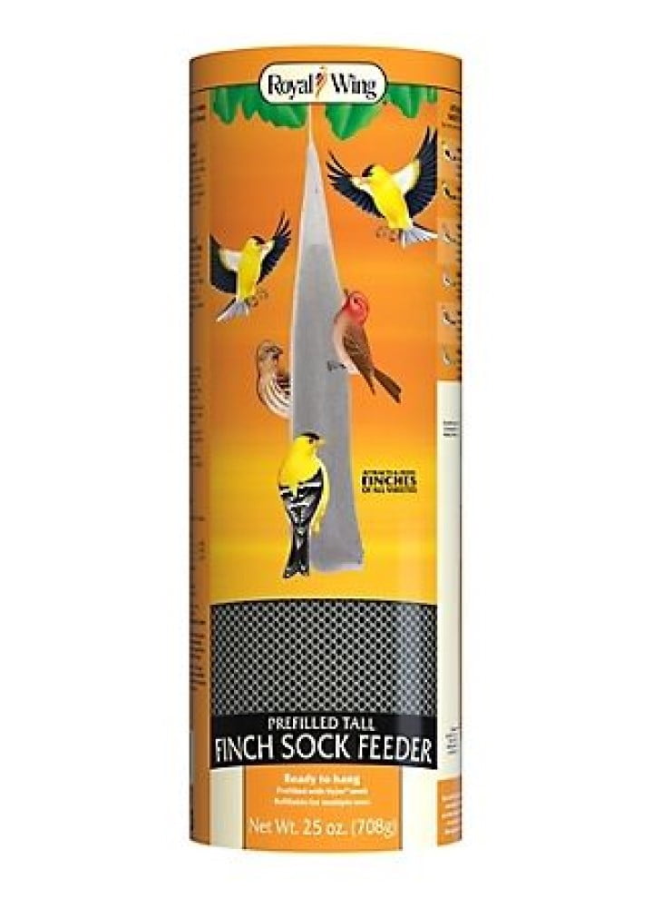 Royal Wing 11428 Finch Sock Bird Feeder 25 oz. Capacity Prefilled w ...