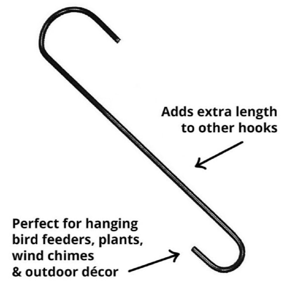 Royal Wing 35508 Solid Steel Extension Hanger Hook, Black - 12 in ...
