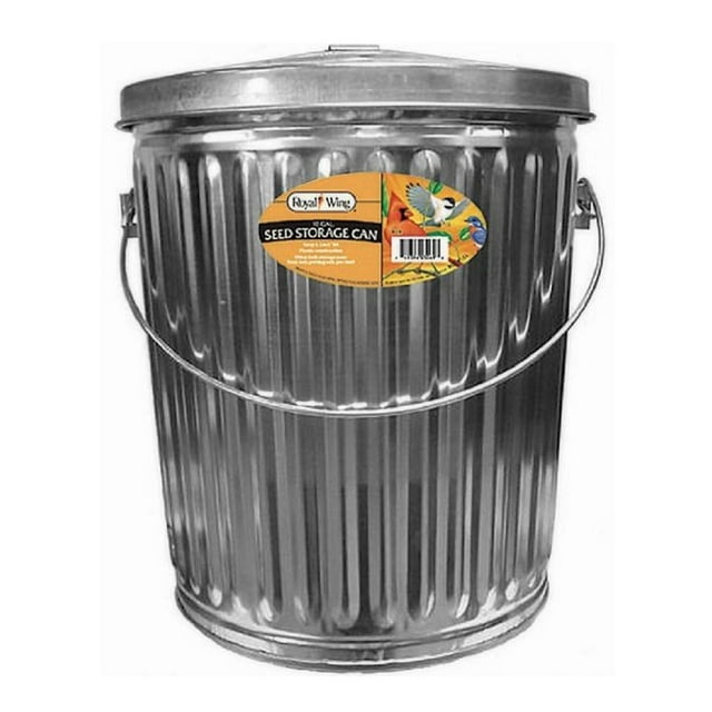 Royal Wing 90263 Galvanized Steel Bird Seed Storage Container, 10 ...