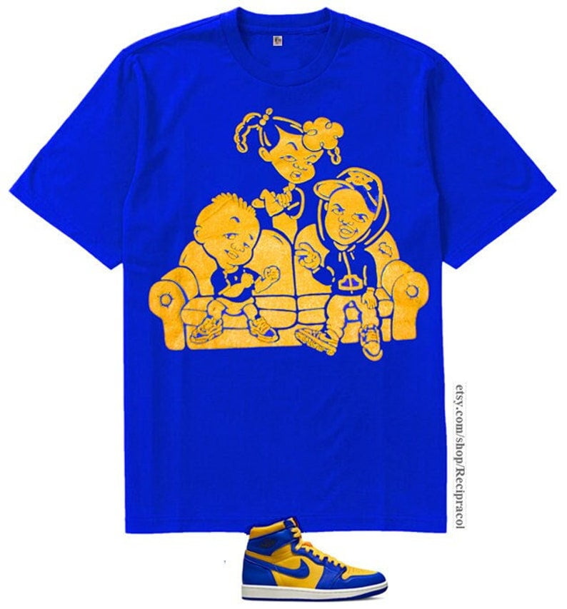 Royal Yellow Bebes Couch shirt match air Jordan 1 Laney - Walmart.com