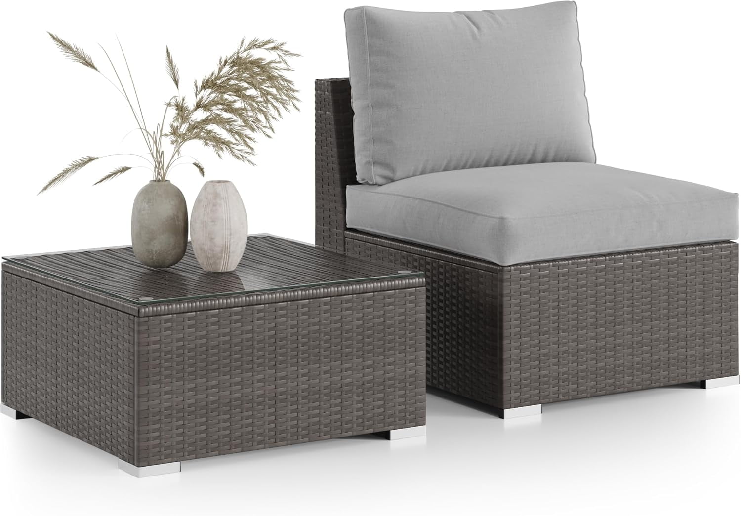 RoyalCarft 2 Pieces Patio Furniture Sets, Outdoor Sectional Furniture ...