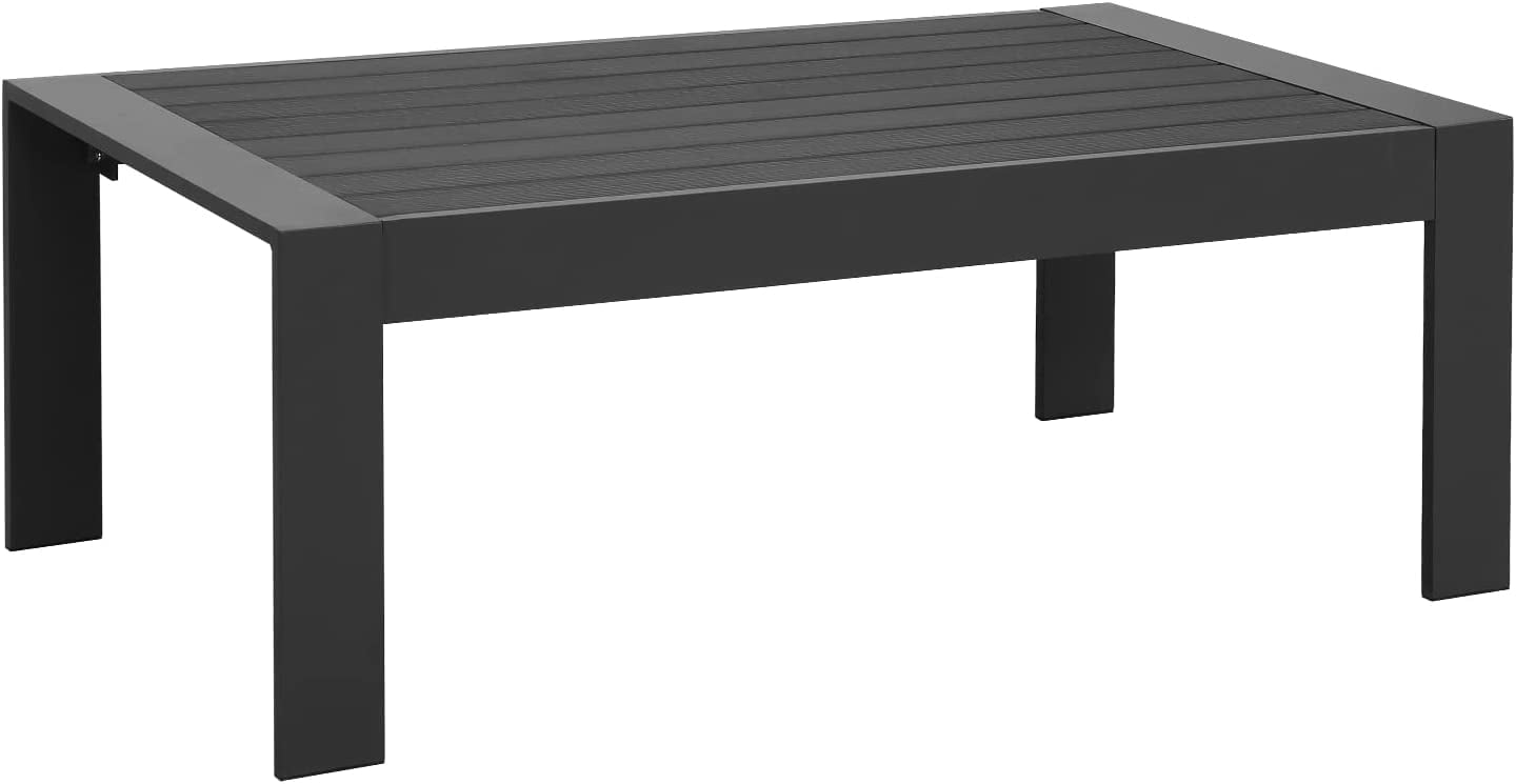 RoyalCarft Aluminum Outdoor Patio Furniture Coffee Table, All-Weather ...