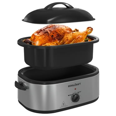 Aroma 22 Quart Electric Roaster Oven Stainless Steel with Self-Basting ...