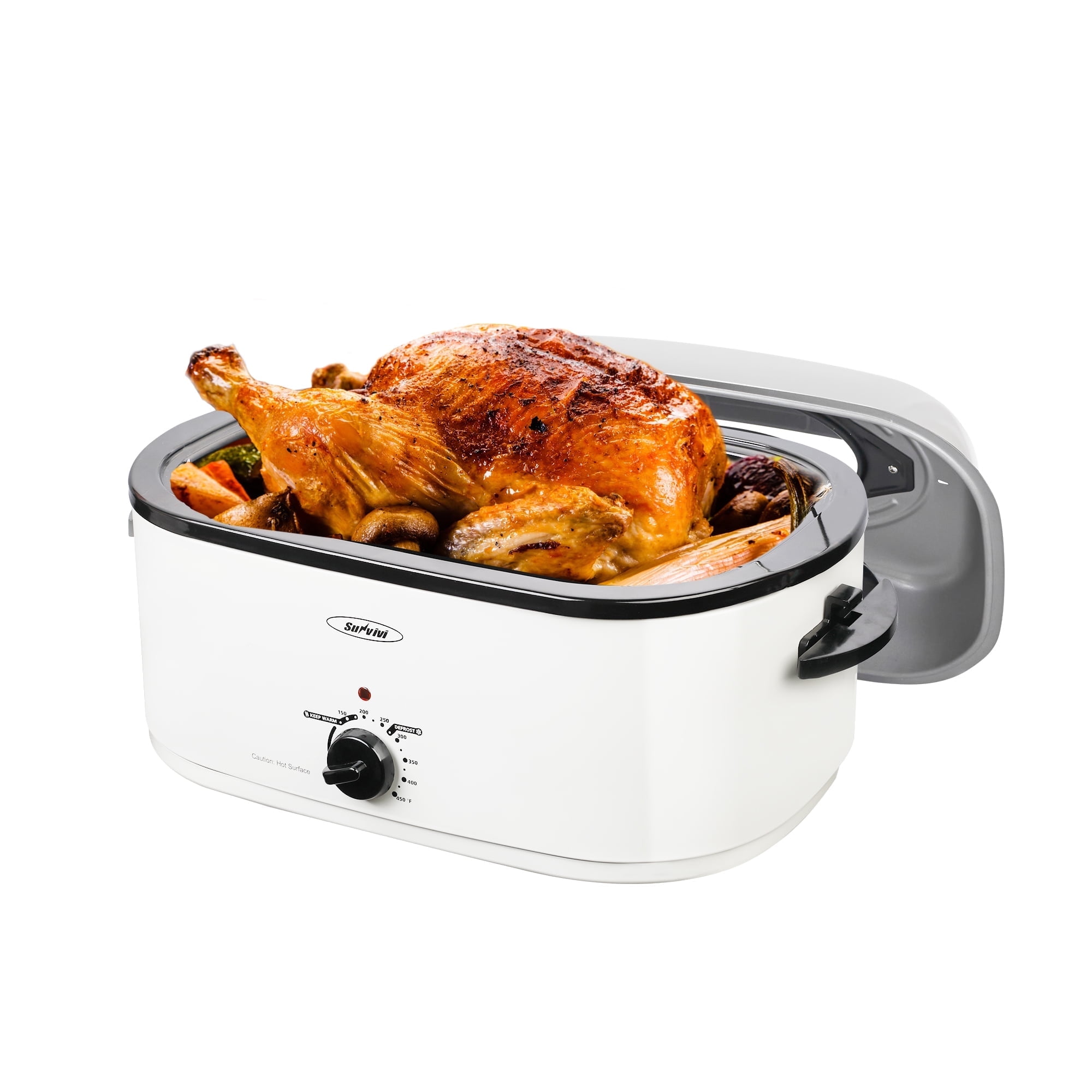 RoyalCraft 26 Quart Electric Turkey Roaster Oven with Self-Basting Lid ...