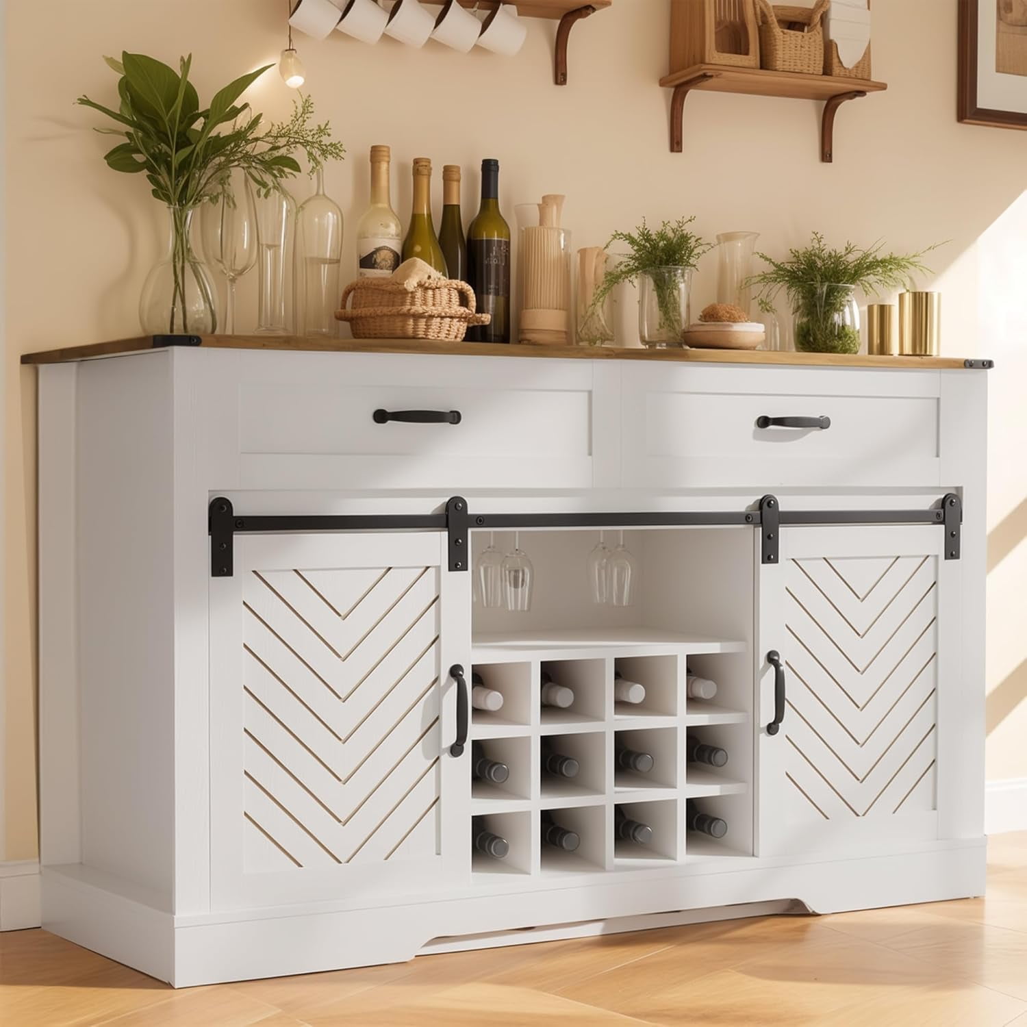 RoyalCraft 52'' Sideboard Buffet Cabinet with Storage, Farmhouse Coffee ...