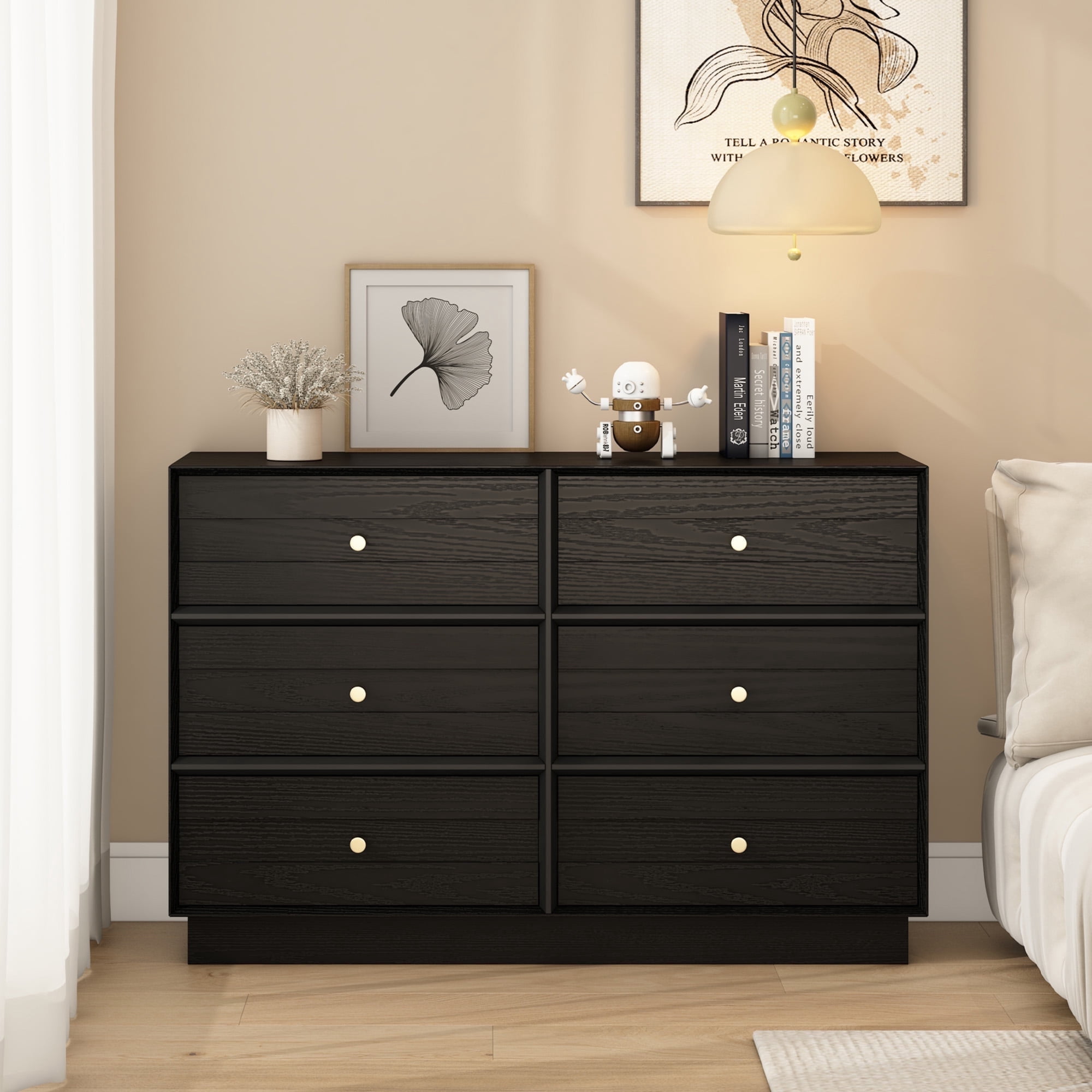 RoyalCraft 6 Drawer Dresser, Modern Closet Dressers Chest of Drawers ...