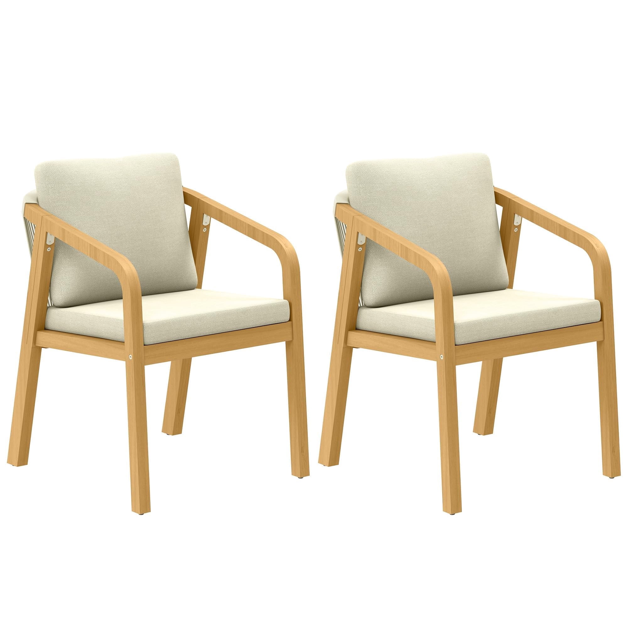 RoyalCraft Acacia Patio Dining Chairs Set of 2, Outdoor Wood Dining ...