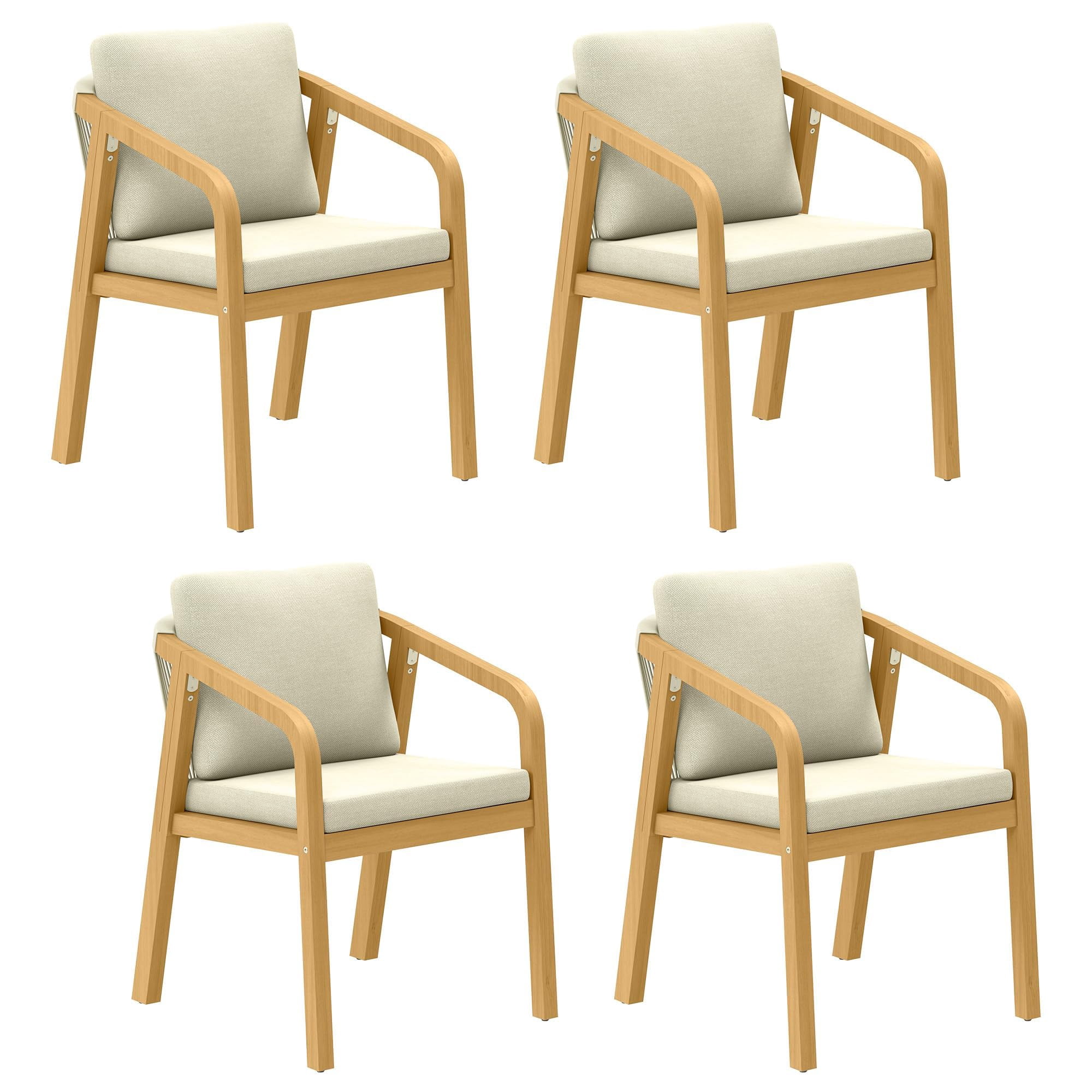 RoyalCraft Acacia Patio Dining Chairs Set of 4, Outdoor Wood Dining ...