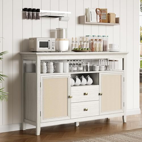 RoyalCraft Buffet Sideboard Cabinet, 53'' Coffee Bar Cabinet with Doors ...
