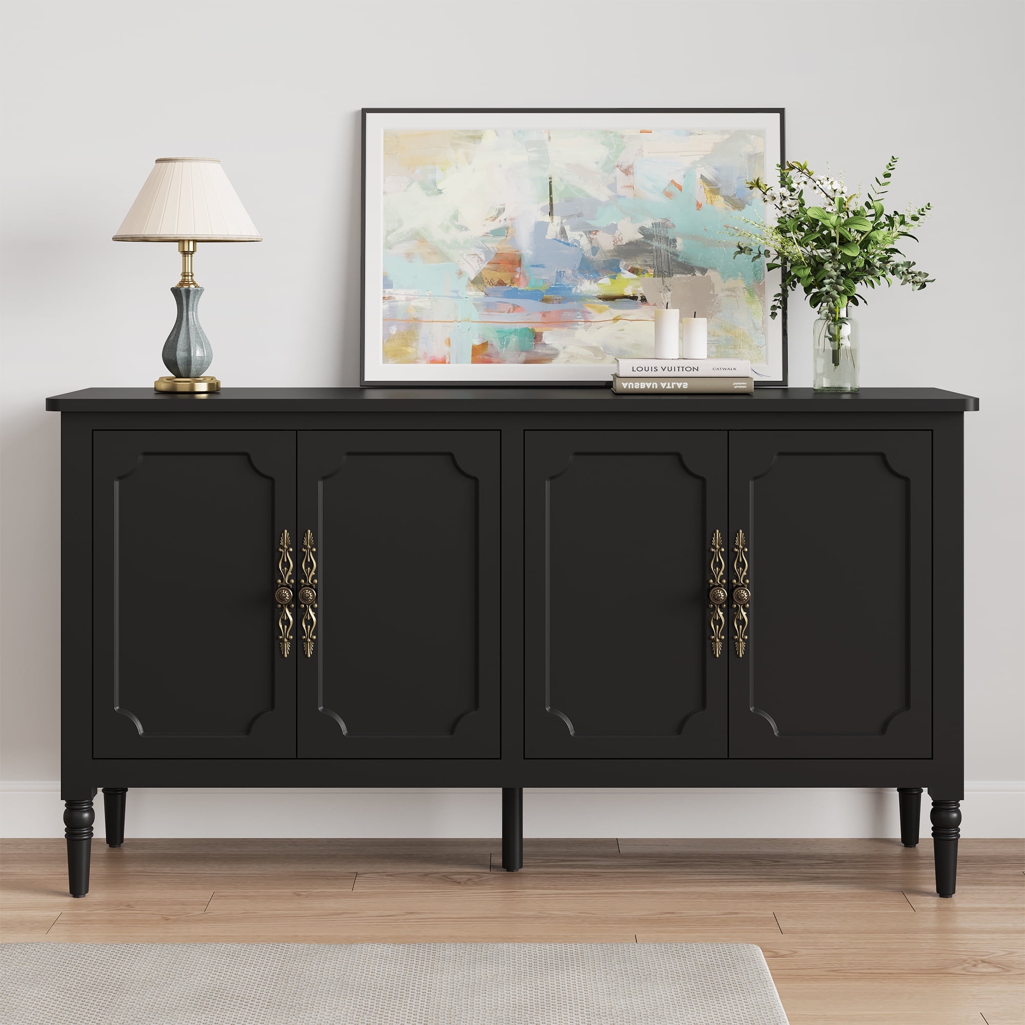 RoyalCraft Sideboard Buffet Cabinet, 58'' Wood Console Cabinet with ...