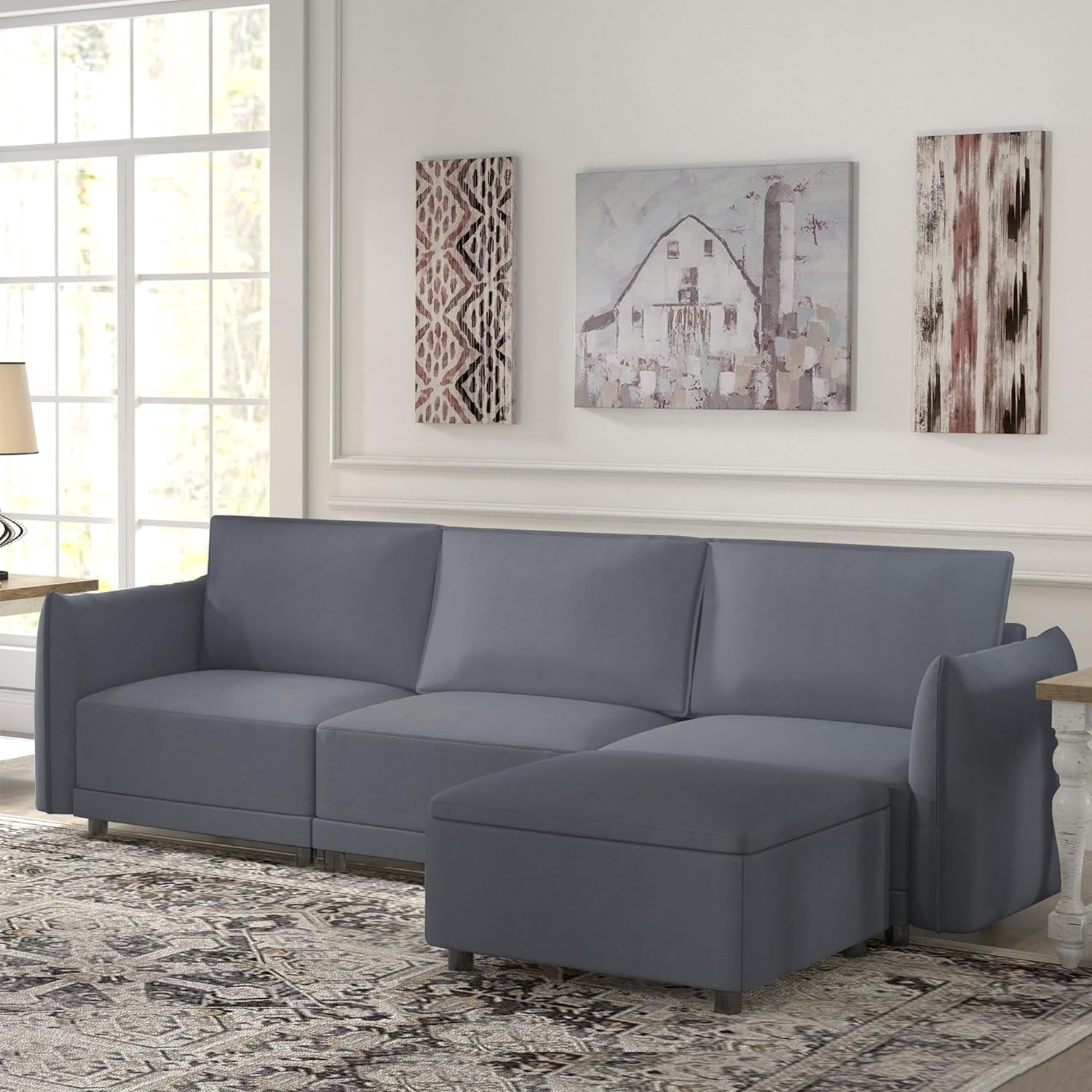 RoyalCraft Convertible Sectional Sofa for Living Room, Extra Large 110 ...