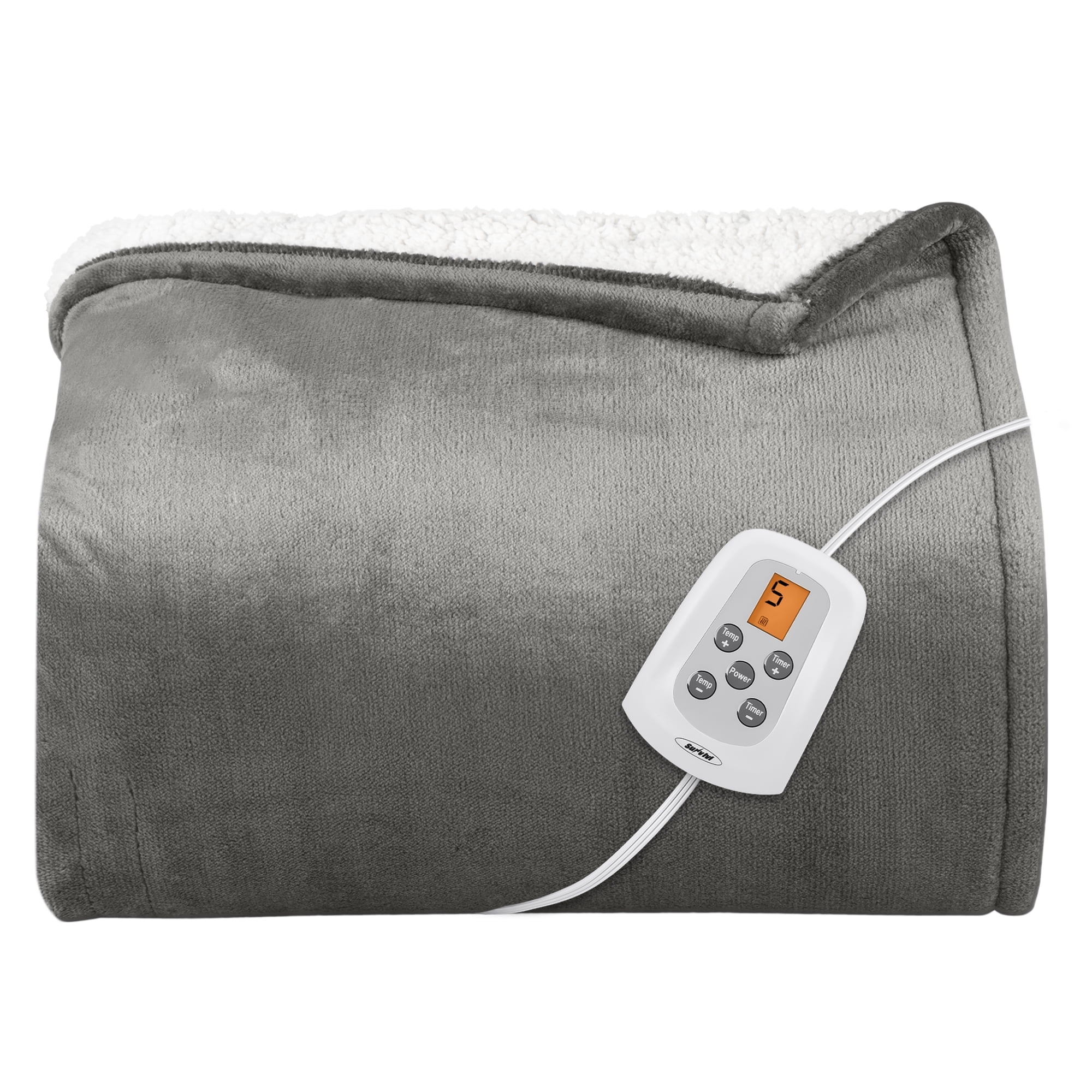 RoyalCraft Electric Heated Blanket, 84" x 62" Twin Size Electric Blanket with 10 Heating Levels ...