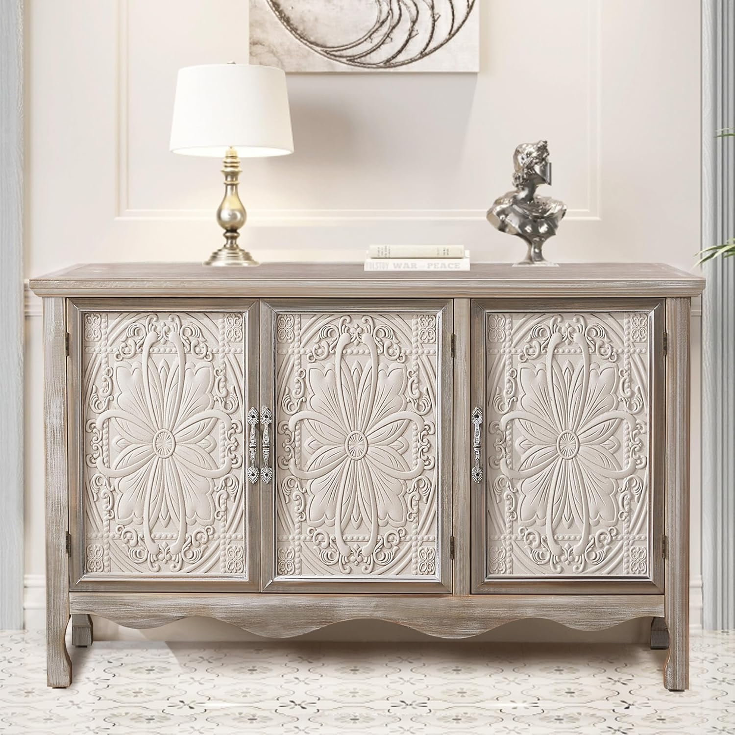 RoyalCraft Farmhouse Sideboard Buffet Cabinet with Storage, 49" Solid ...