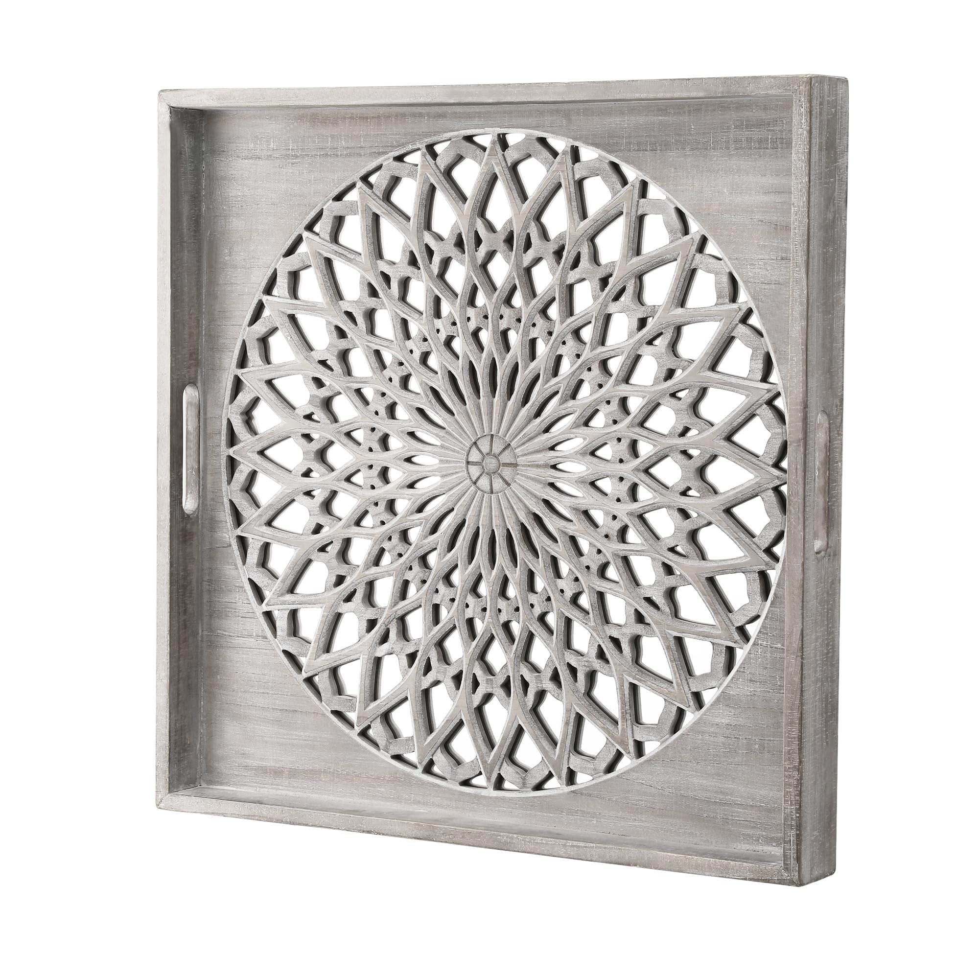 RoyalCraft Farmhouse Wood Mirror, Square Decorative Mirrors for Wall ...