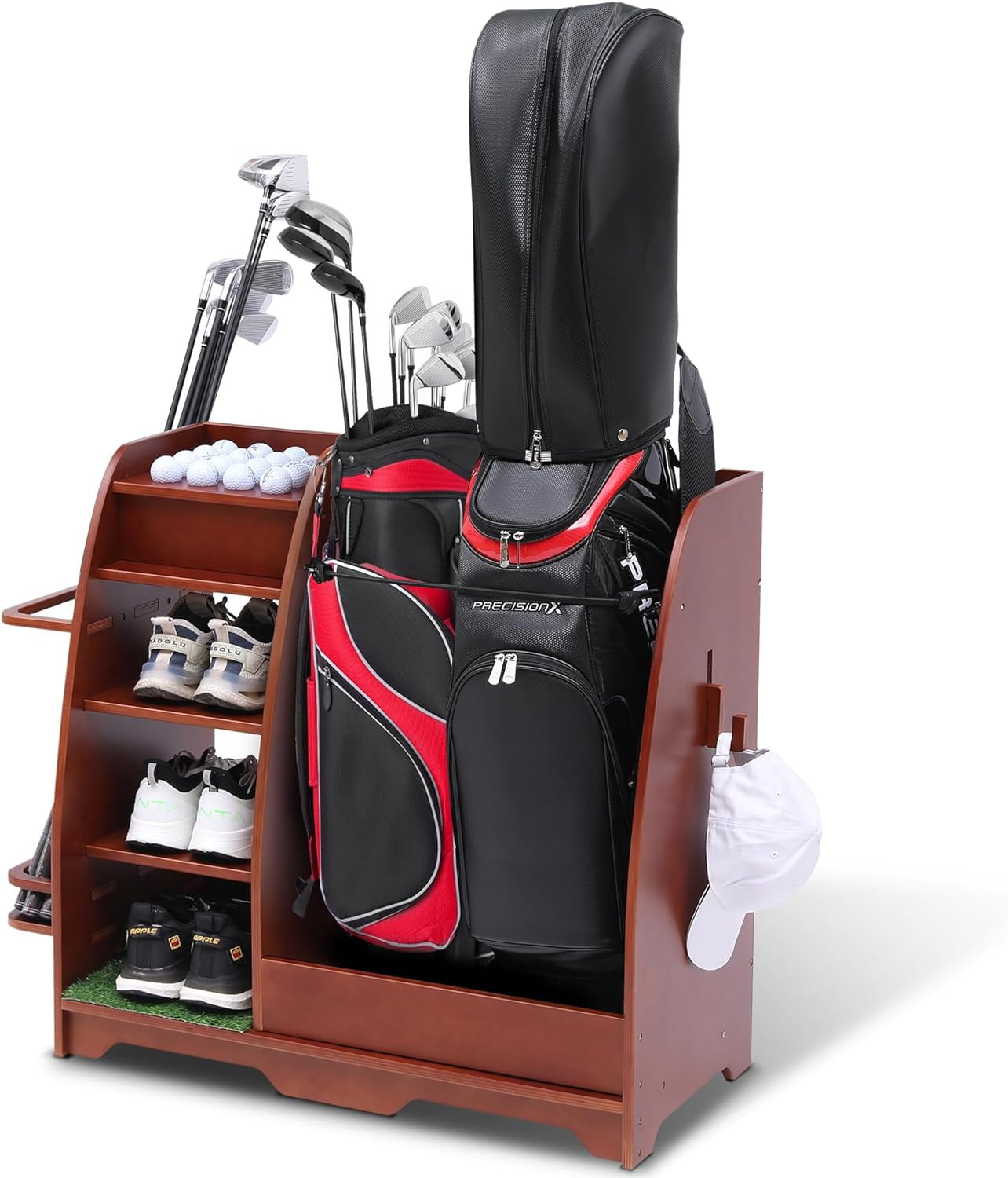 RoyalCraft Golf Bag Organizer, Premium Wooden Golf Storage Rack ...