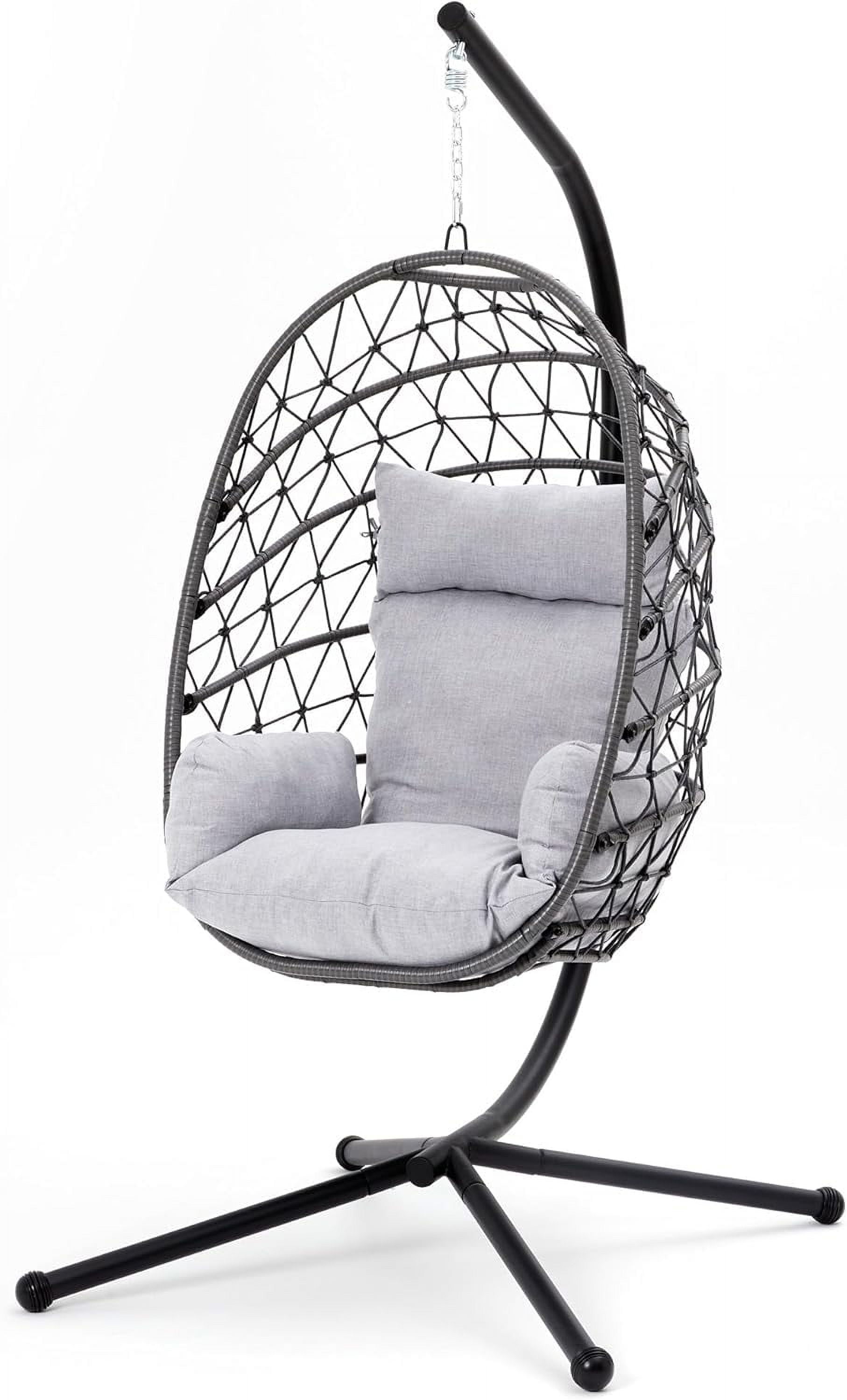 RoyalCraft Hanging Egg Chair Outdoor Swing Chair with Stand, Hammock ...