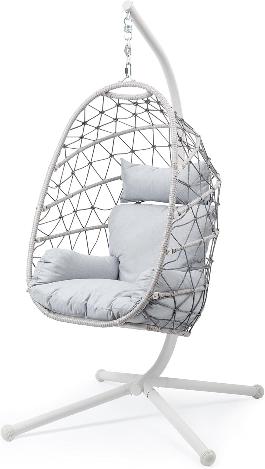 RoyalCraft Hanging Egg Chair Outdoor Swing Chair with Stand, Hammock ...