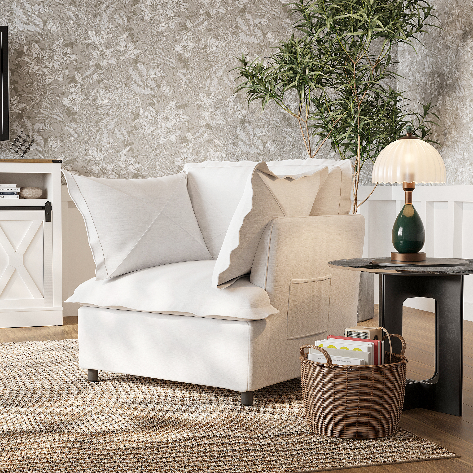 RoyalCraft Oversized Accent Chair, Mid Century Modern Armchair, Comfy ...