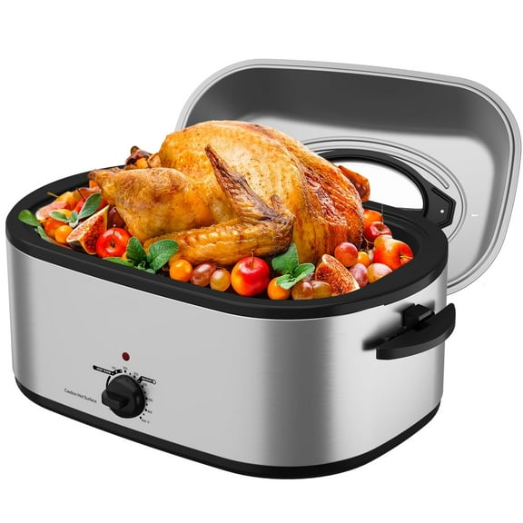 28 Quart Electric Roaster Oven with Visible & Self-Basting Lid, Large ...