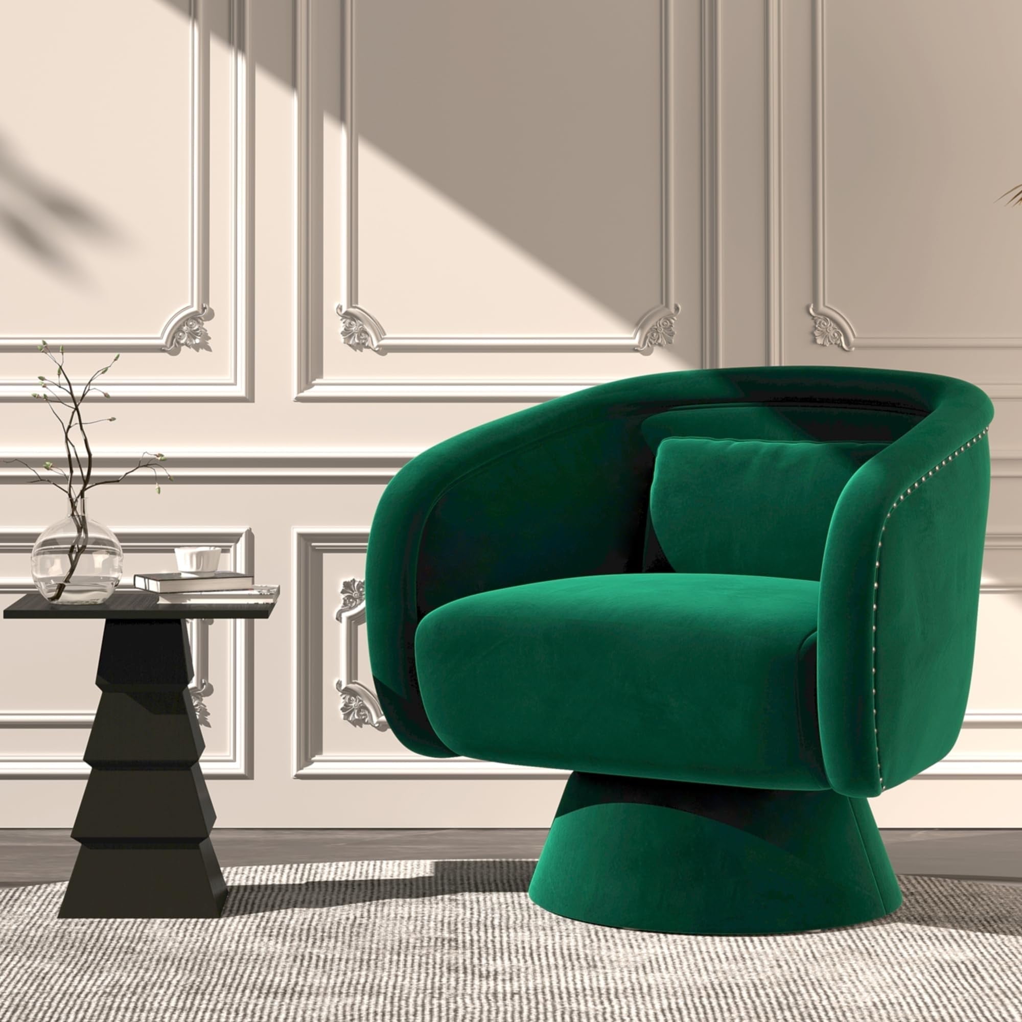 RoyalCraft Swivel Barrel Chair, 360 Degre Swivel Accent Chair, Modern ...