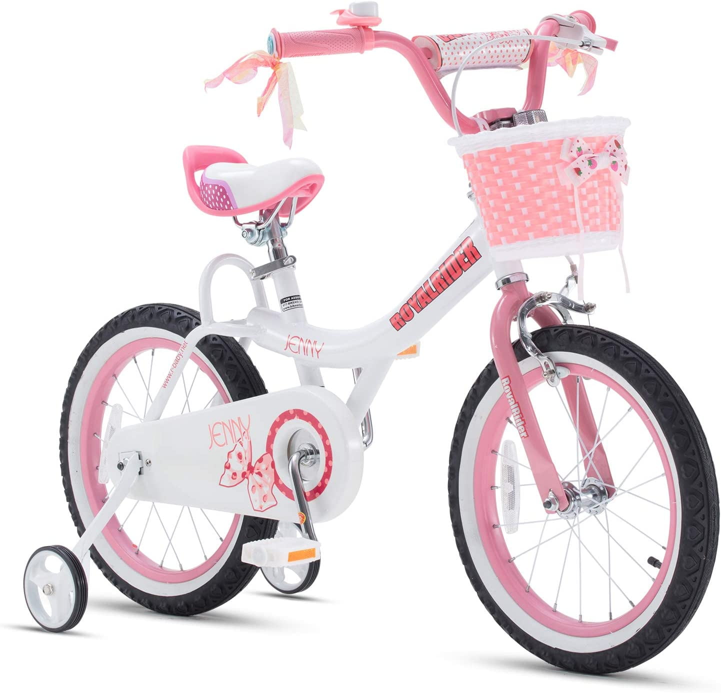 Royalbaby Jenny Pink 14 In. Kid's Bicycle With Training Wheels and ...