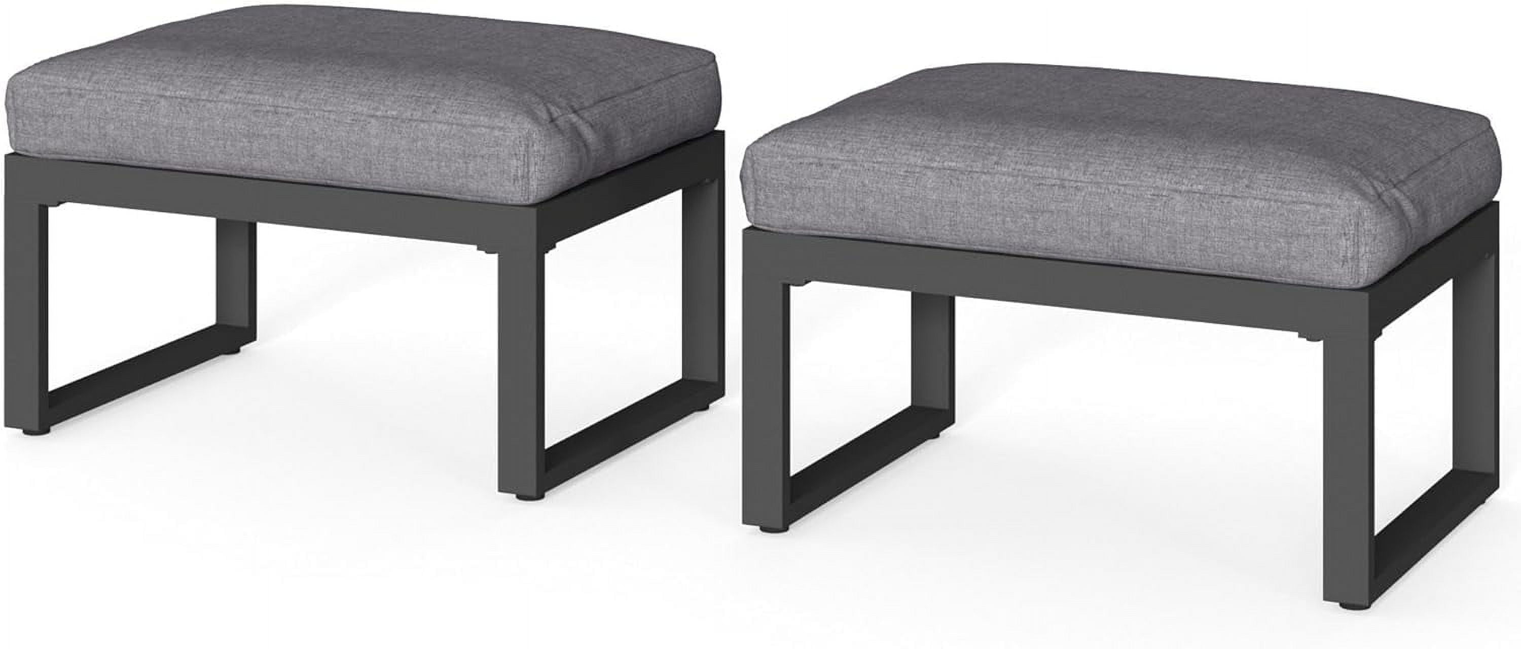 Royalcraft 2 Pieces Aluminum Outdoor Patio Ottoman Set, Outdoor Foot ...