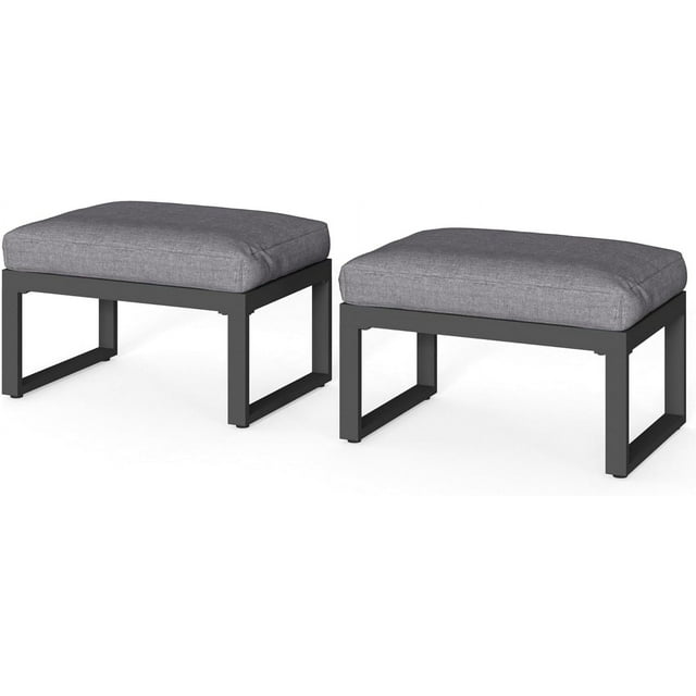 Royalcraft 2 Pieces Aluminum Outdoor Patio Ottoman Set, Outdoor Foot ...