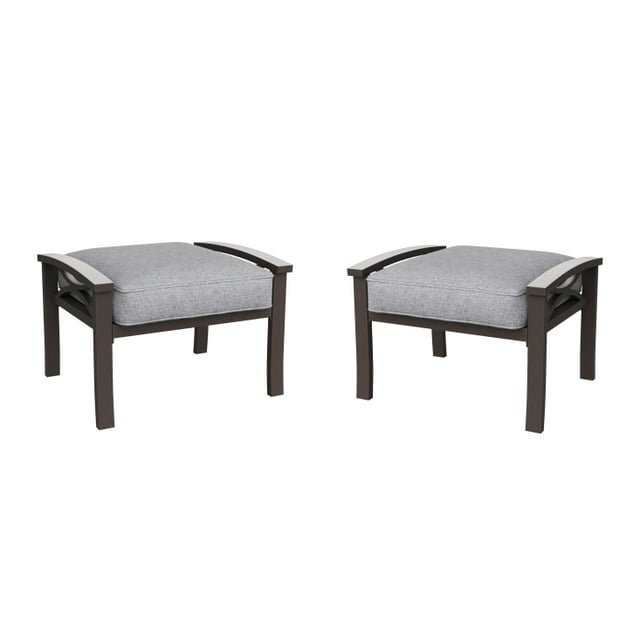 Royalcraft 2 Pieces Metal Outdoor Patio Ottoman Set, Outdoor Foot ...