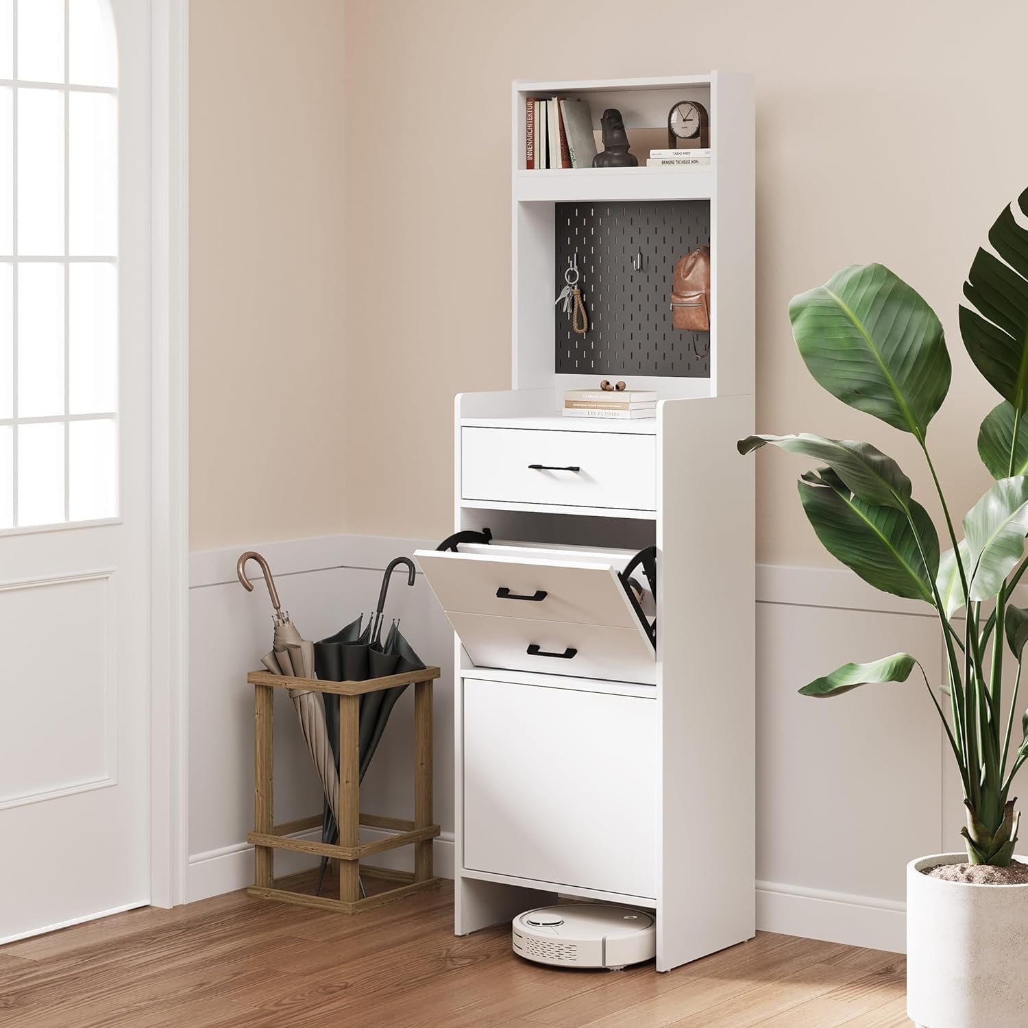 Royalcraft 5-in-1 Shoe Cabinet with Flip Drawer, Entryway Shoe Storage ...