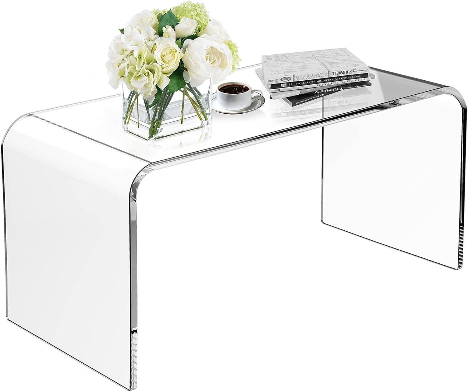 Royalcraft Acrylic Coffee Table with PVC Cover Protector, 32" L x 16" W ...