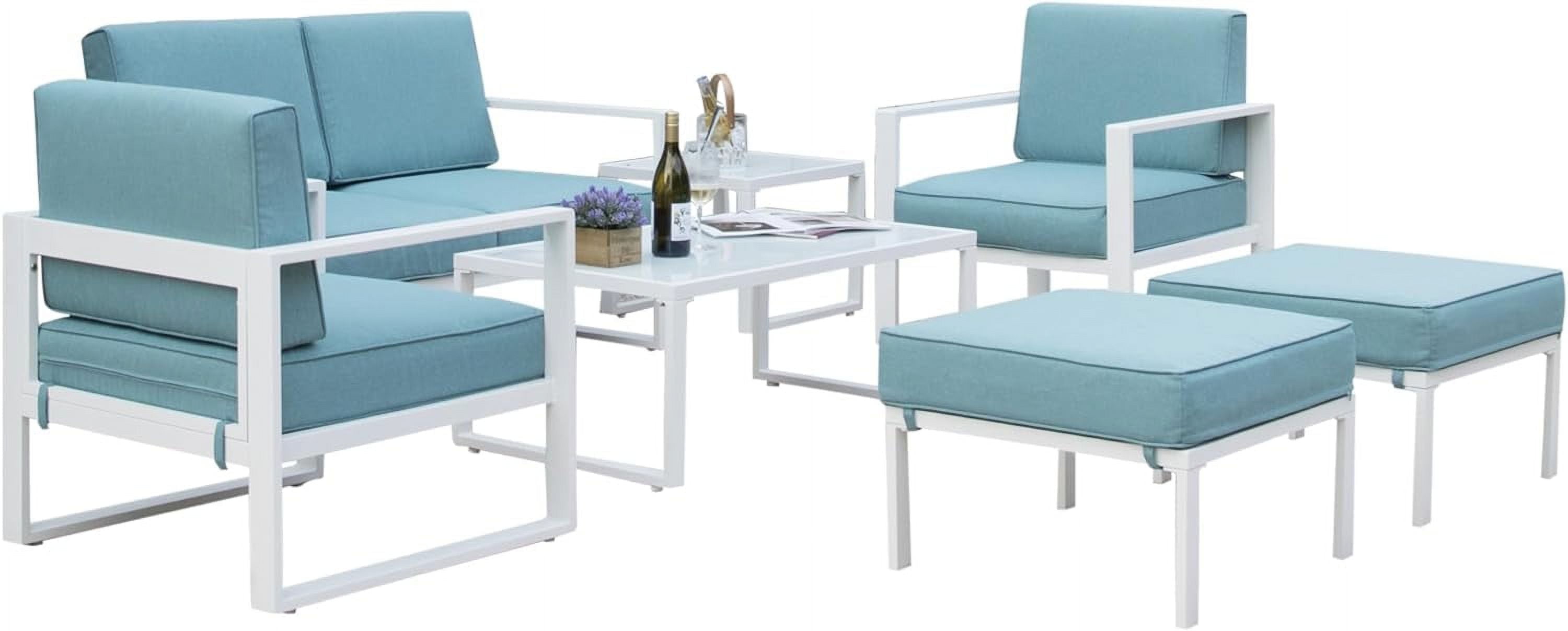 Royalcraft Aluminum Patio Furniture Set, 7 Pieces Modern Patio ...