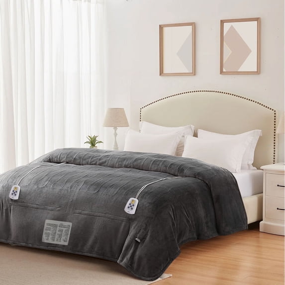 Royalcraft King Size Electric Blanket with Dual Controllers, 10 Heat ...