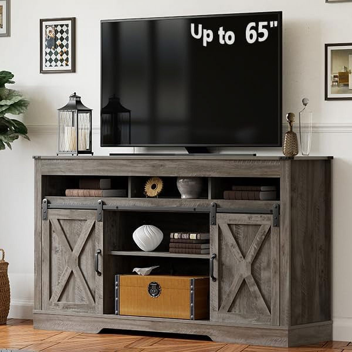 Royalcraft Farmhouse TV Stand for 65+ inch TV,34'' Tall Entertainment ...