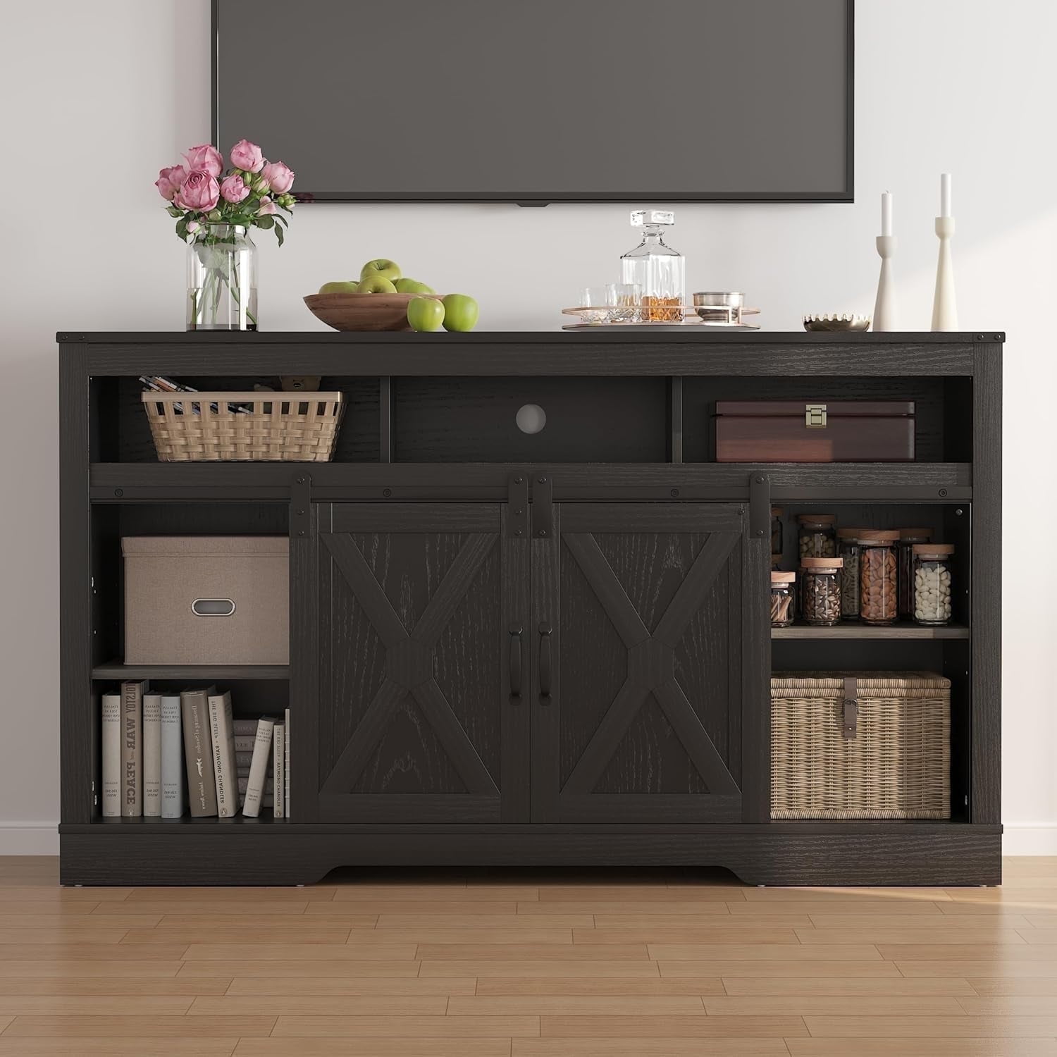 Mayincolor Farmhouse TV Stand for 23" Fireplace, 34'' Tall ...