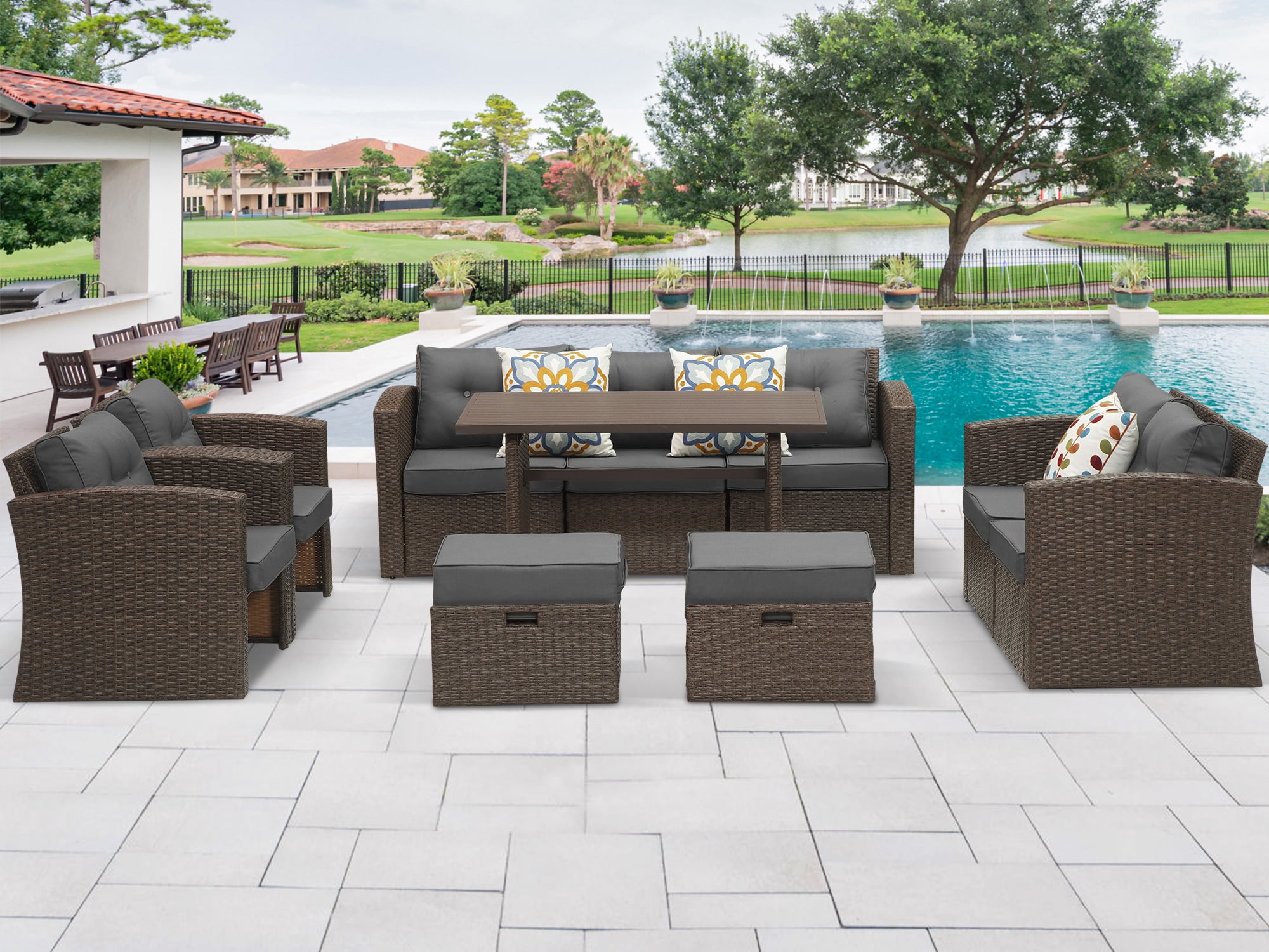 Royalcraft Outdoor Patio Furniture Set,10 Pieces Outdoor Sectional ...