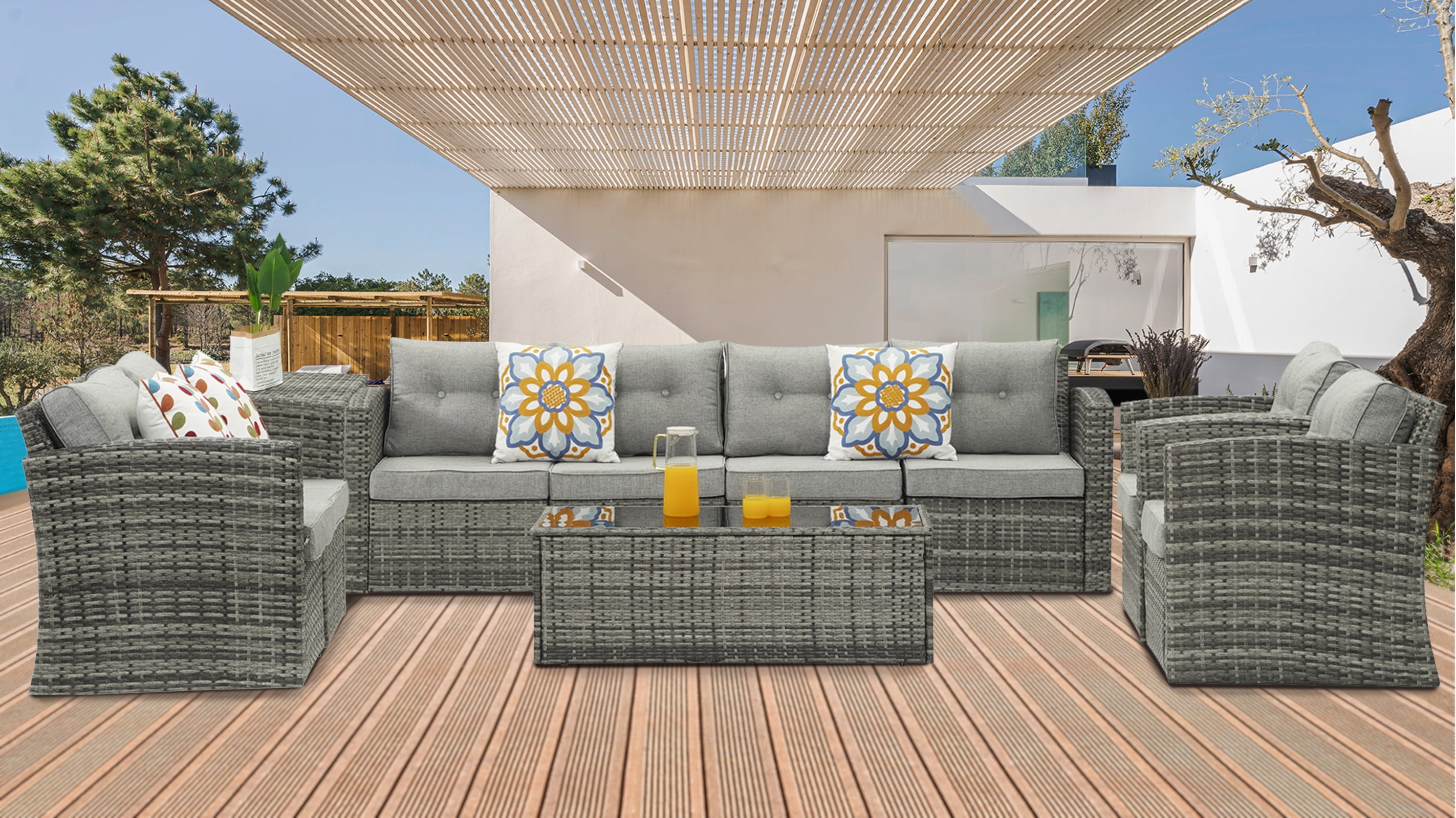 Royalcraft Outdoor Patio Furniture Set,10 Pieces Outdoor Sectional ...