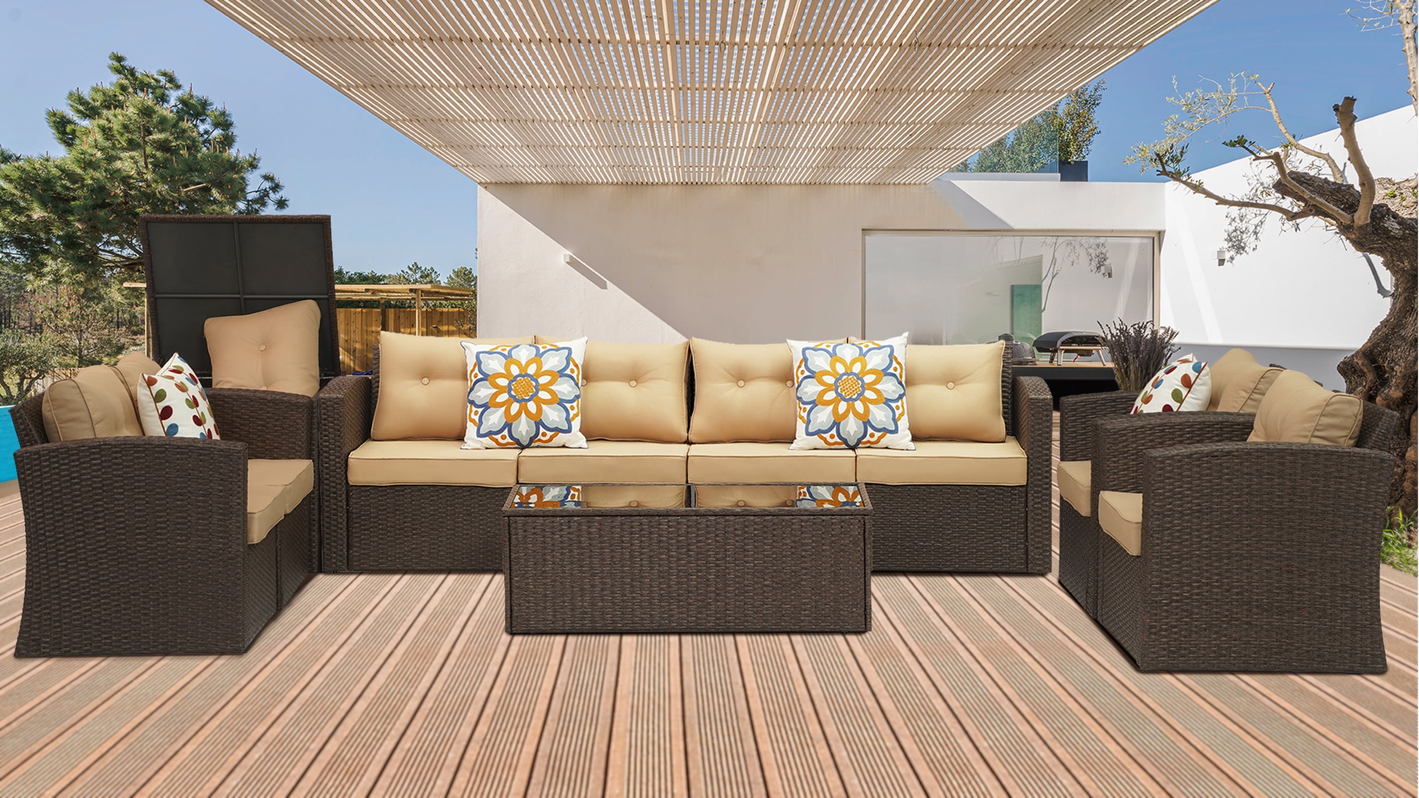 Royalcraft Outdoor Patio Furniture Set,10 Pieces Outdoor Sectional ...