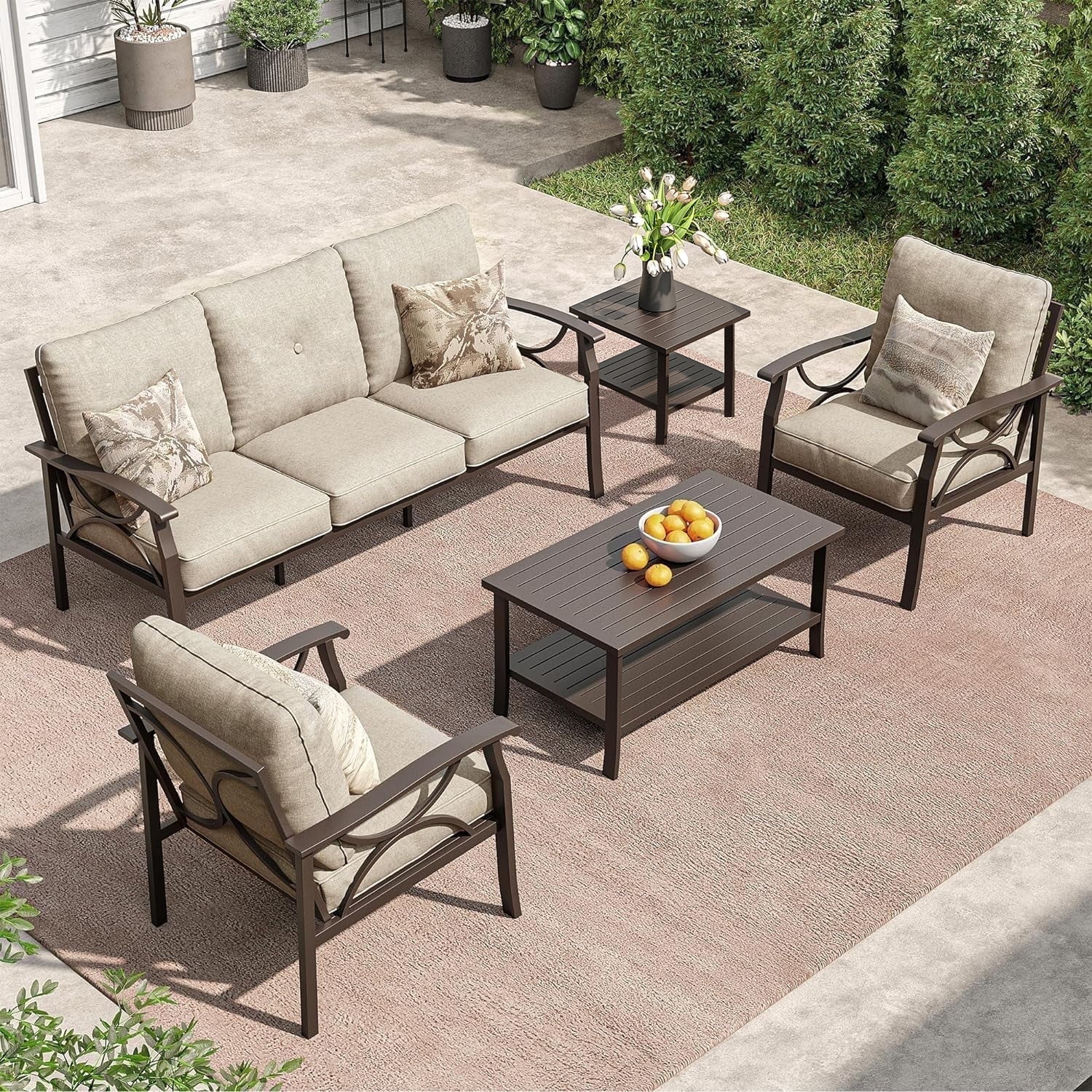 Royalcraft 4 Piece Outdoor Patio Furniture Set with Coffee Table for ...