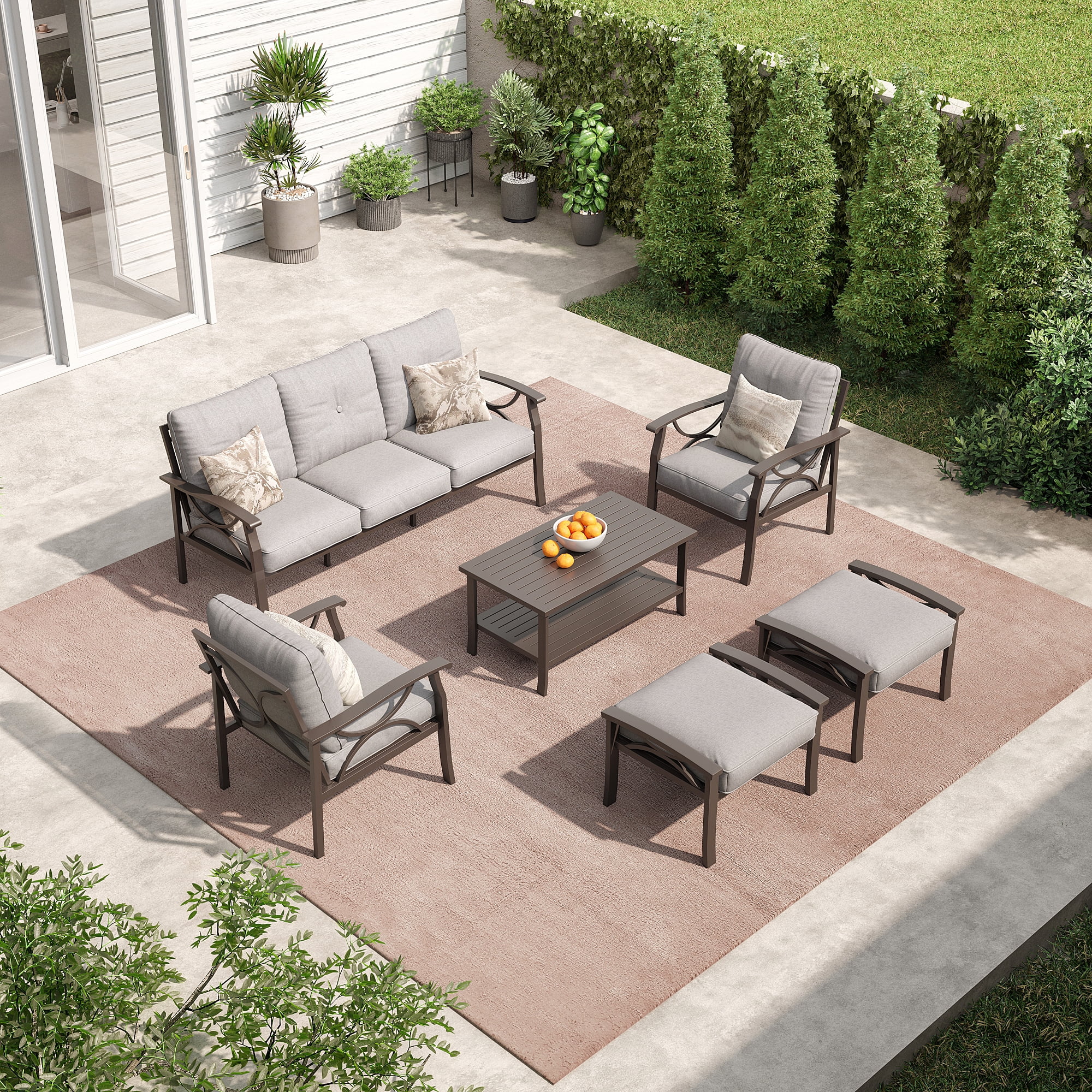 Royalcraft Outdoor Patio Furniture Set, 6 Piece Patio Conversation Set ...