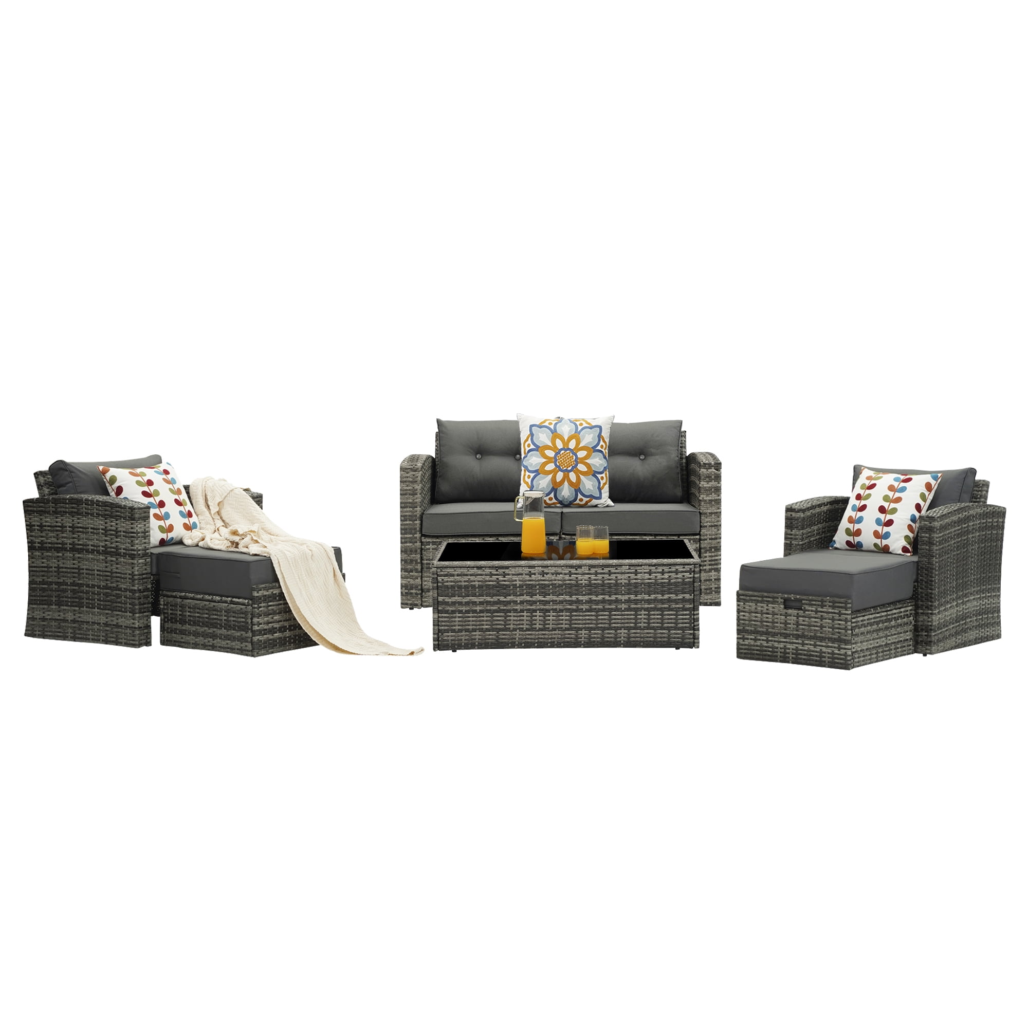Royalcraft Outdoor Patio Furniture Set,7 Pieces Outdoor Sectional ...