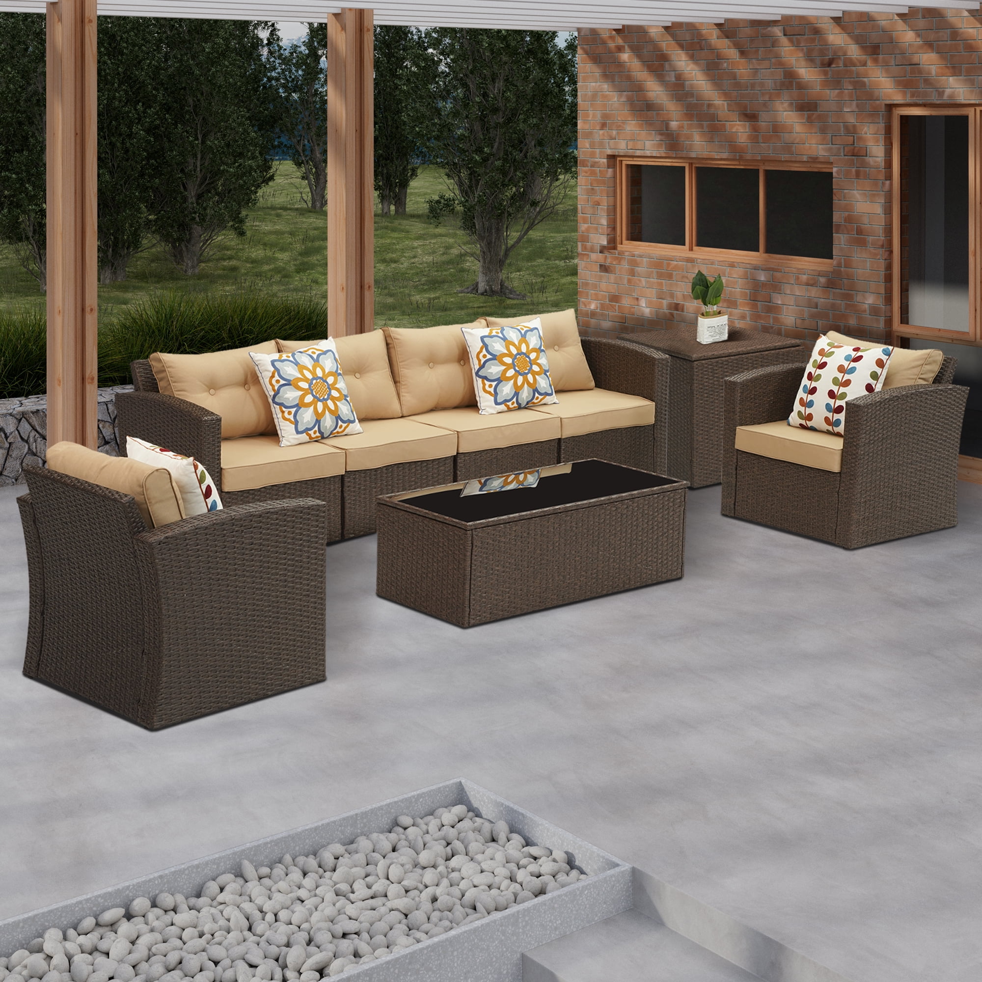 Royalcraft Outdoor Patio Furniture Set,8 Pieces Outdoor Sectional ...