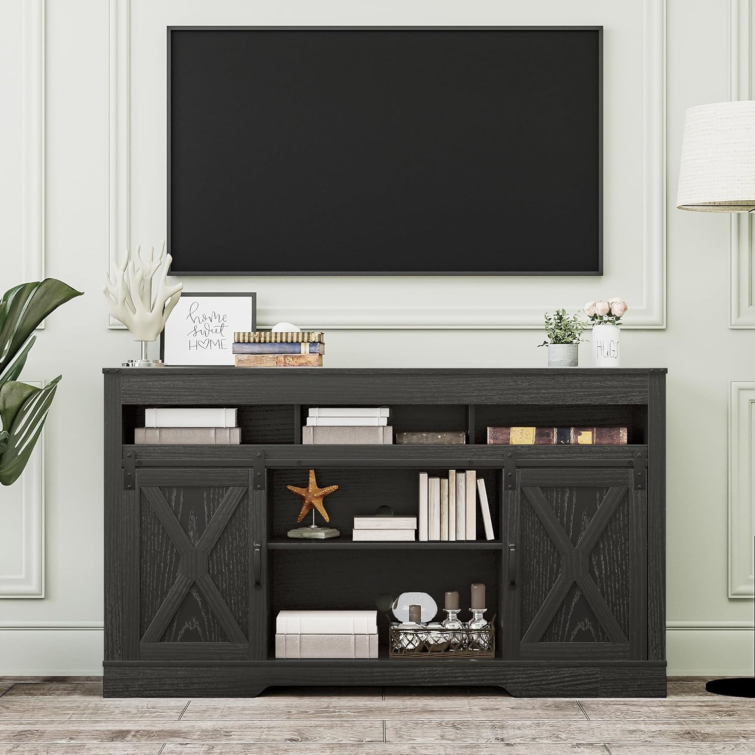 Royalcraft Television Stand with 2 Shelves and Storage Cabinet, Wood ...