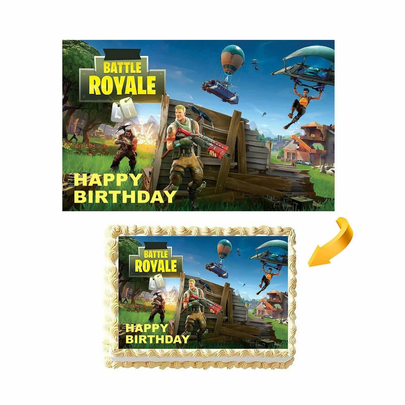 Royale Battle Edible Happy Birthday Cake Topper Edible Cake Image ...