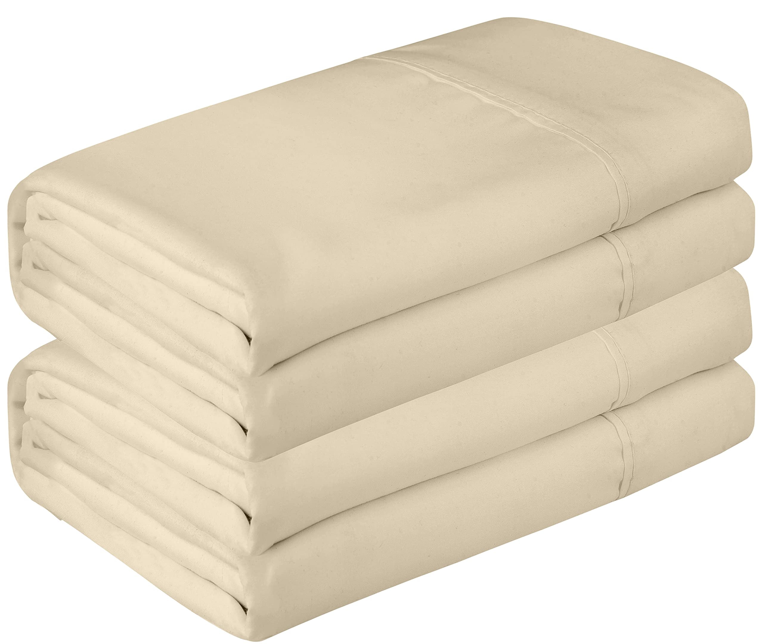 Royale Linen 2 Pack Bulk Flat Sheet Set - Top Sheet - Soft 1800 ...
