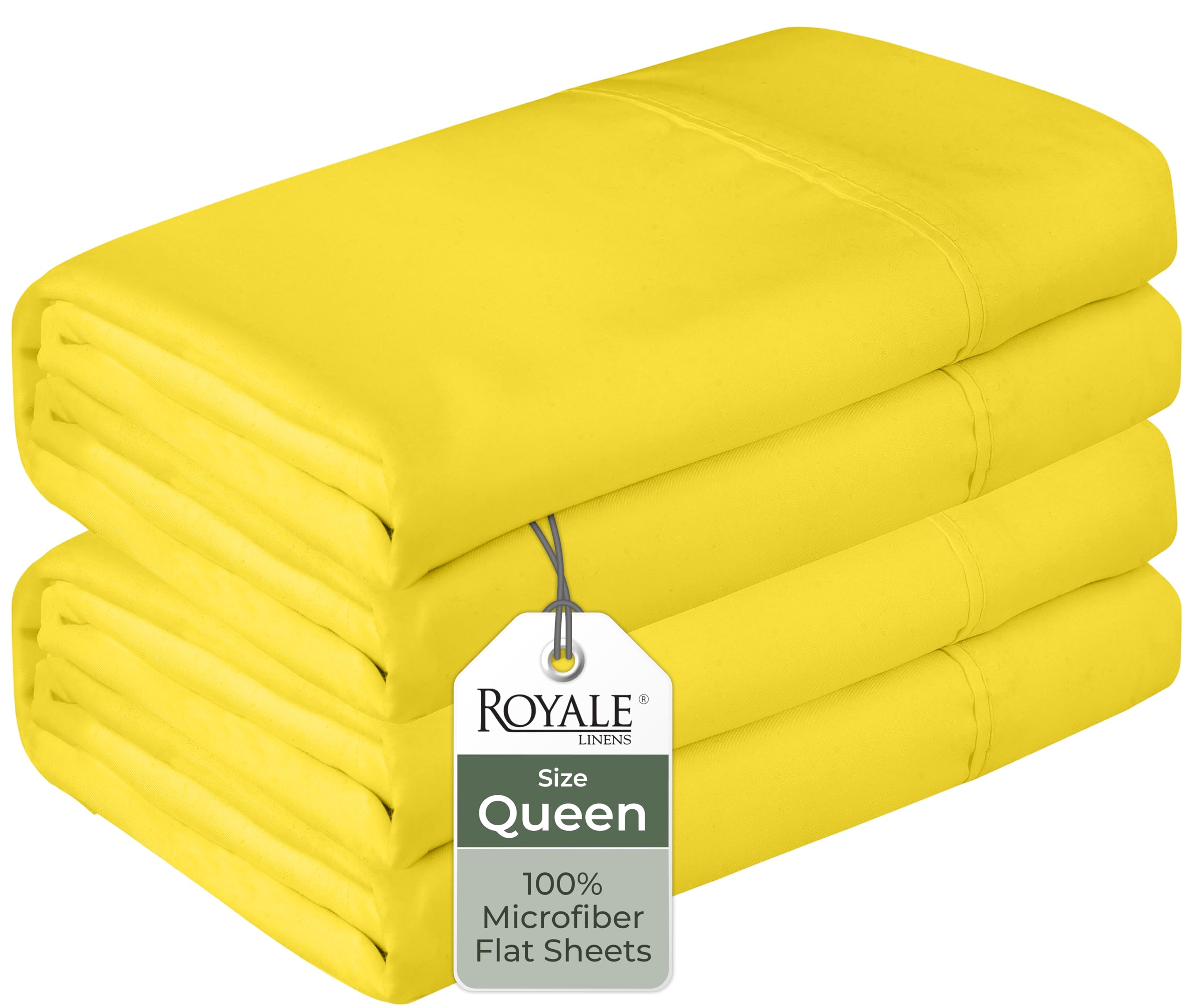Royale Linens 2 Pack Bulk Flat Sheet Set - Top Sheets - Soft 1800 ...