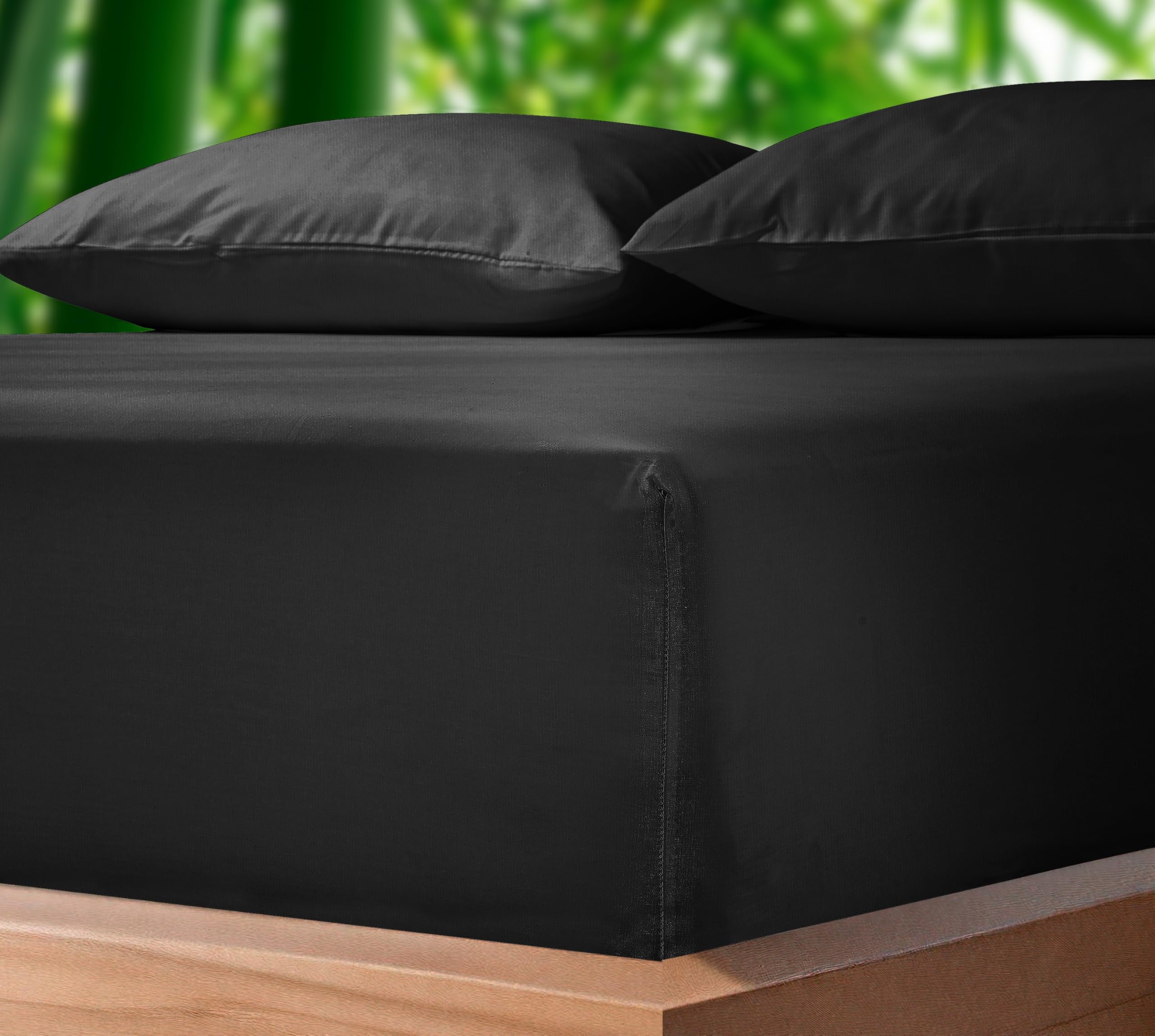 Royale Linen Bamboo Fitted Sheet Full Only - Cooling Full Size Fitted ...