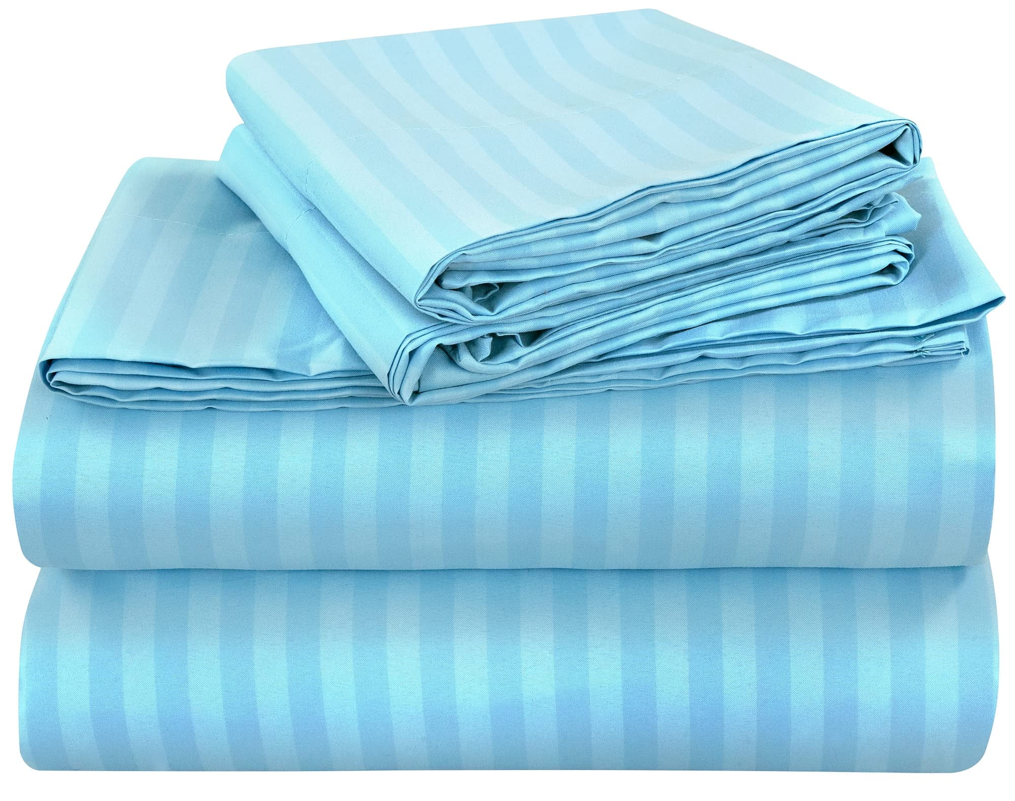 Royale Linen Striped Bed Sheet Set - Brushed Microfiber 1800 Bedding ...