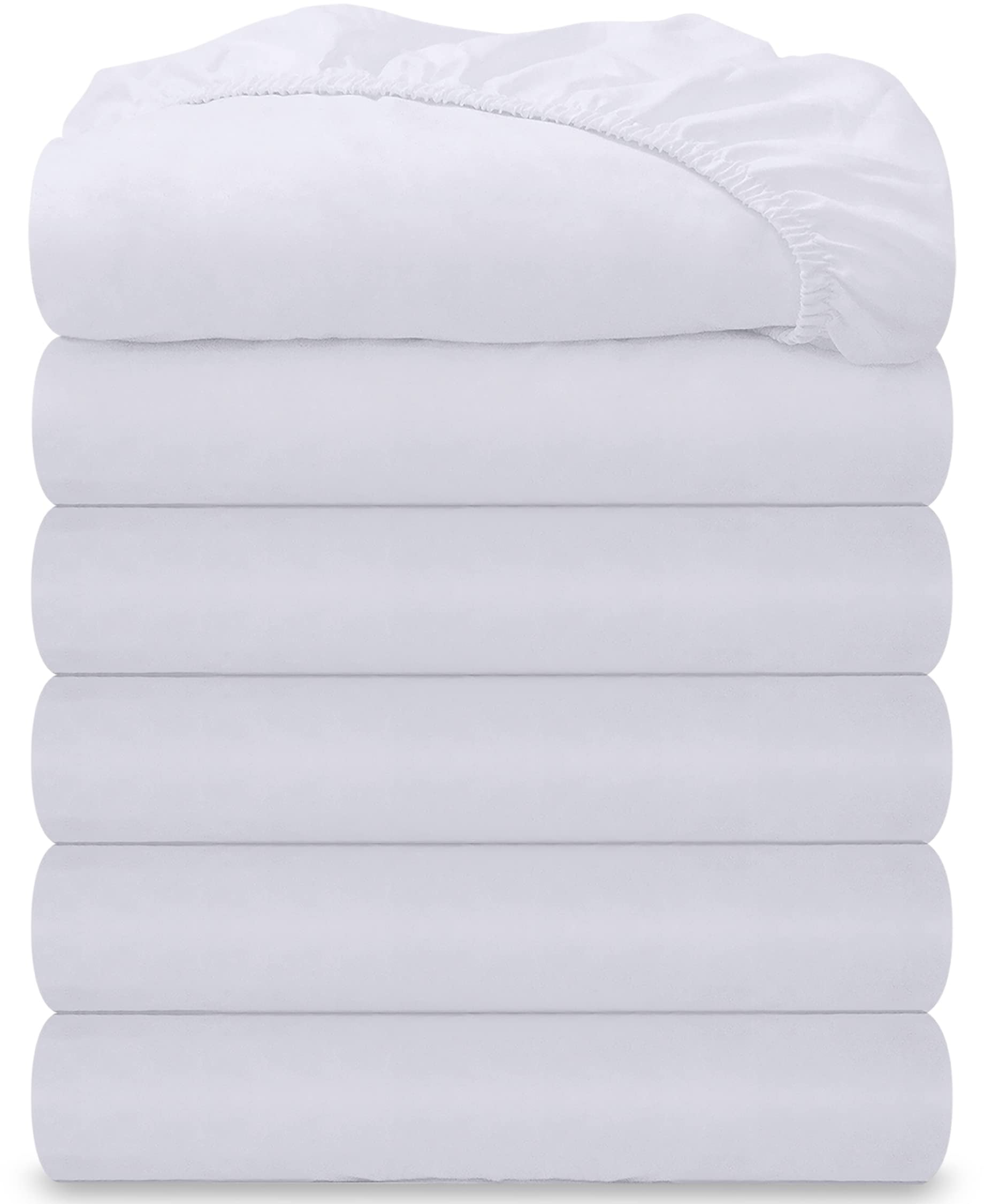 Royale Linens 6 Pack Queen Fitted Sheet Set - Bottom Sheet - Ultra Soft ...