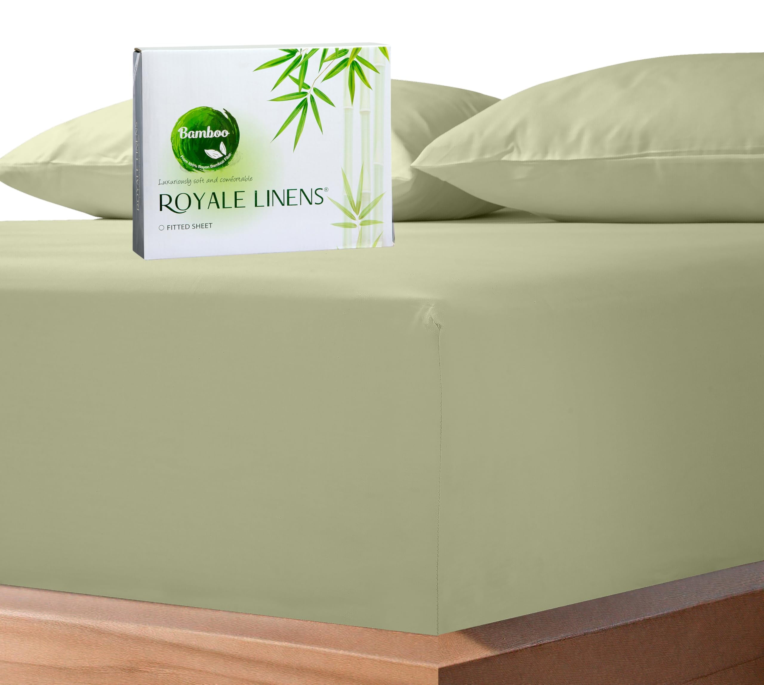 Royale Linens Bamboo Fitted Sheet Queen Only - Cooling Queen Size ...